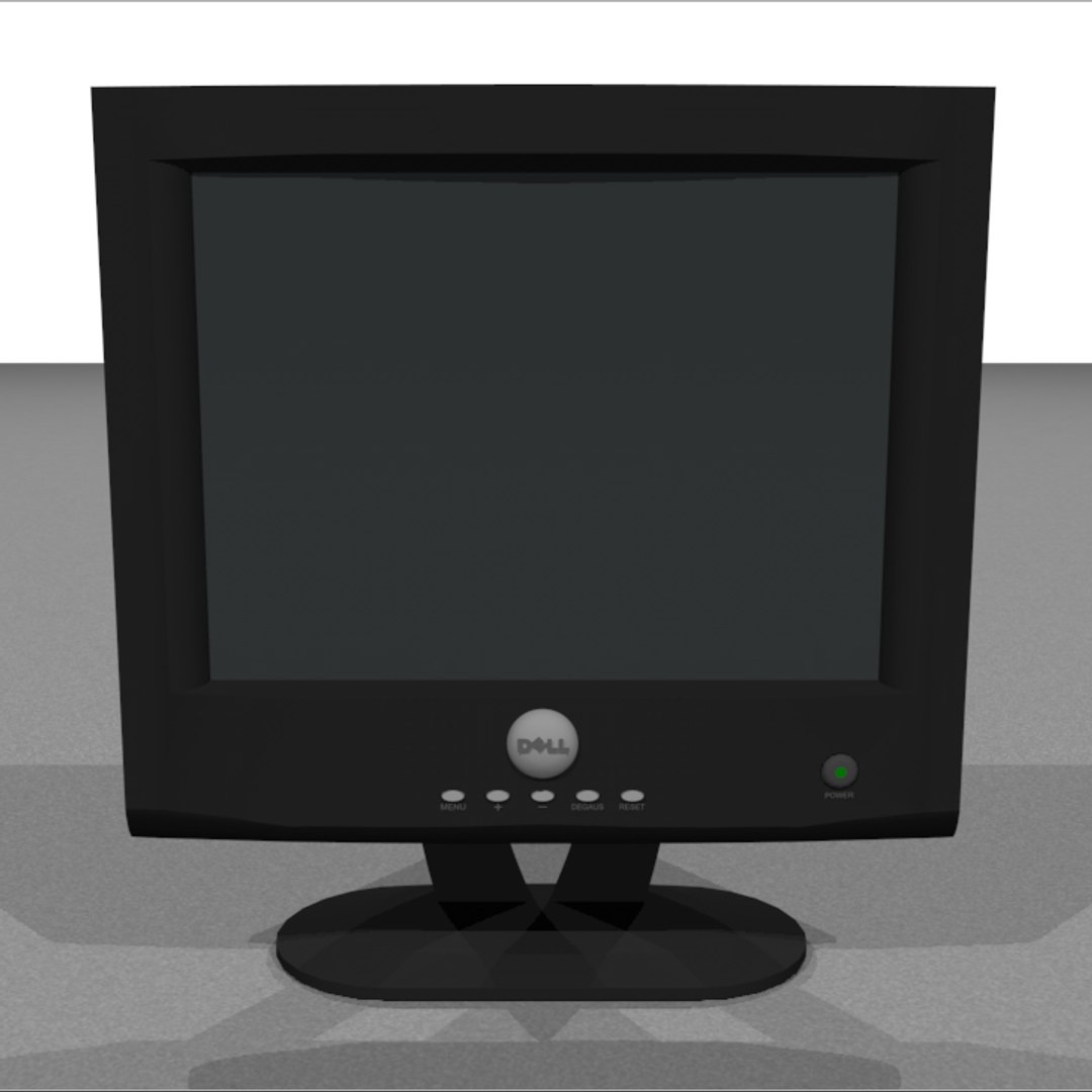 3d computer monitor flat model