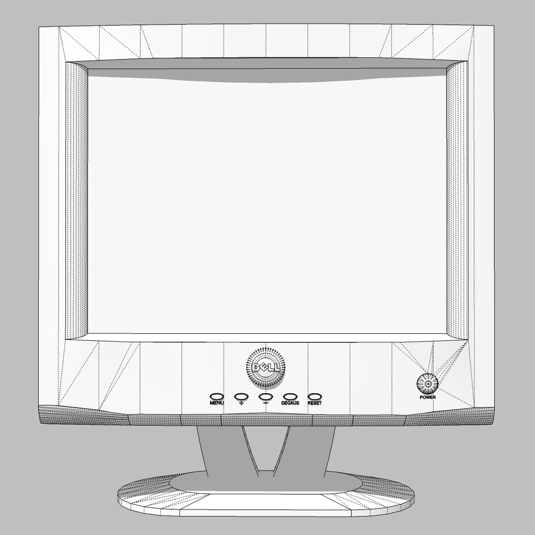 3d computer monitor flat model