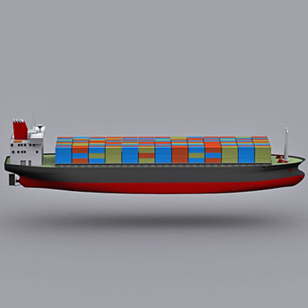 3d Container Ship Model