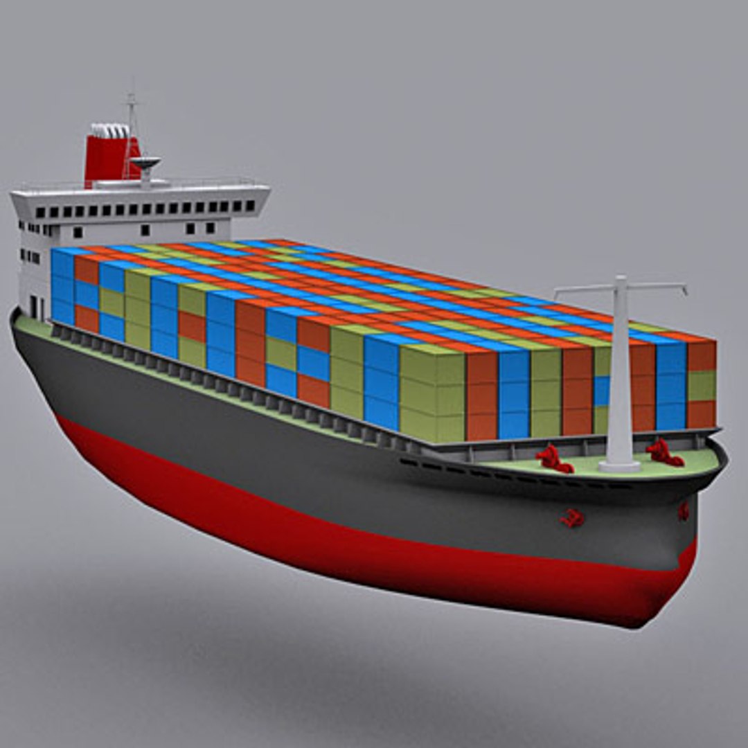 3d Container Ship Model