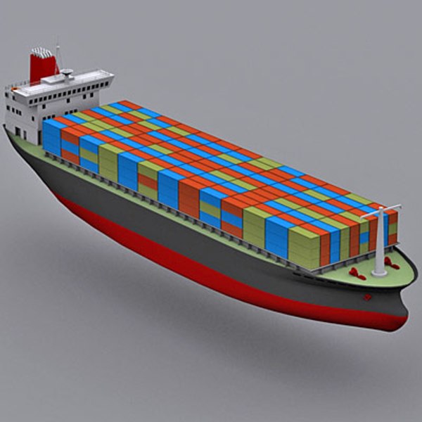 3d container ship model