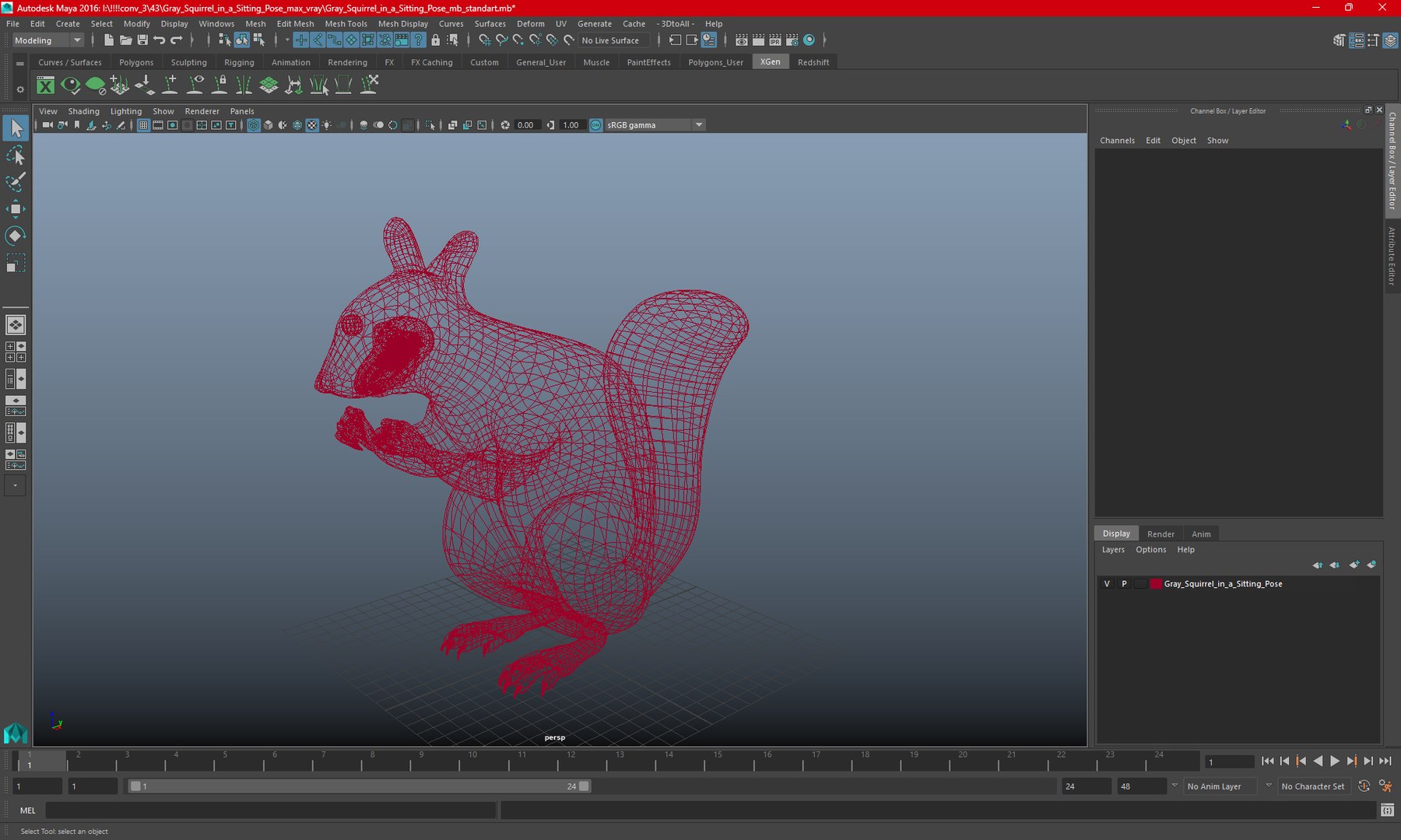 3D Model Red Squirrel In A Sitting Pose - TurboSquid 2264765