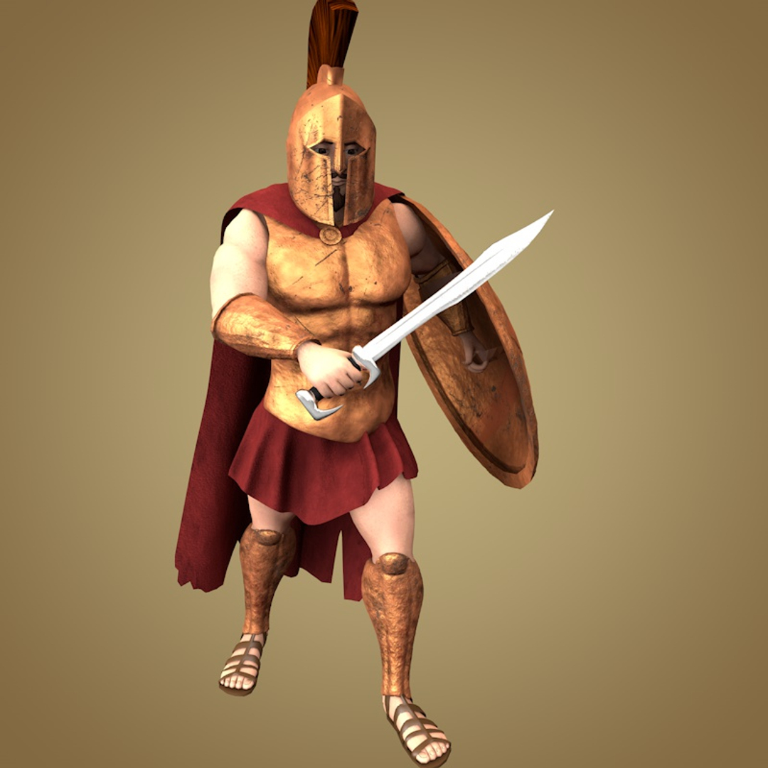 hoplite sparta spartan 3d model