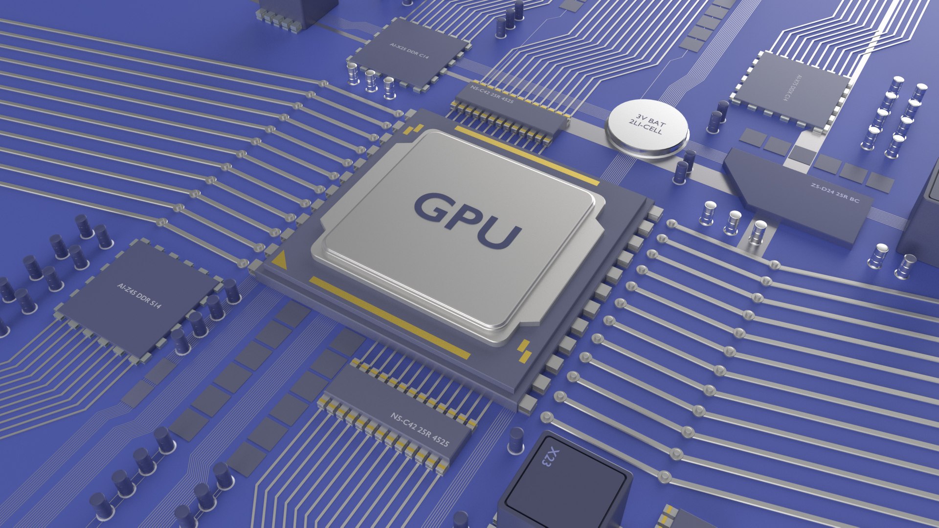 PC Motherboard Cpu Gpu 3D Scene 3D Model - TurboSquid 1897100