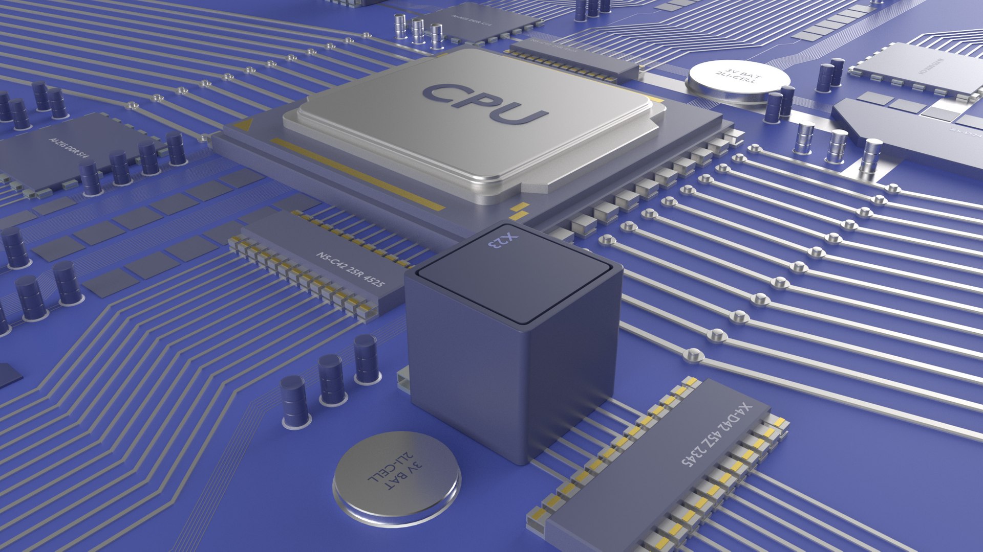 PC Motherboard Cpu Gpu 3D Scene 3D Model - TurboSquid 1897100