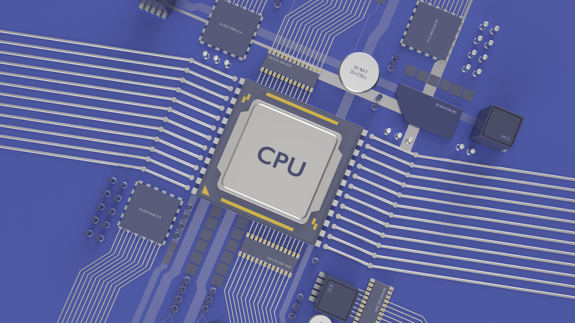 PC Motherboard Cpu Gpu 3D Scene 3D model - TurboSquid 1897100