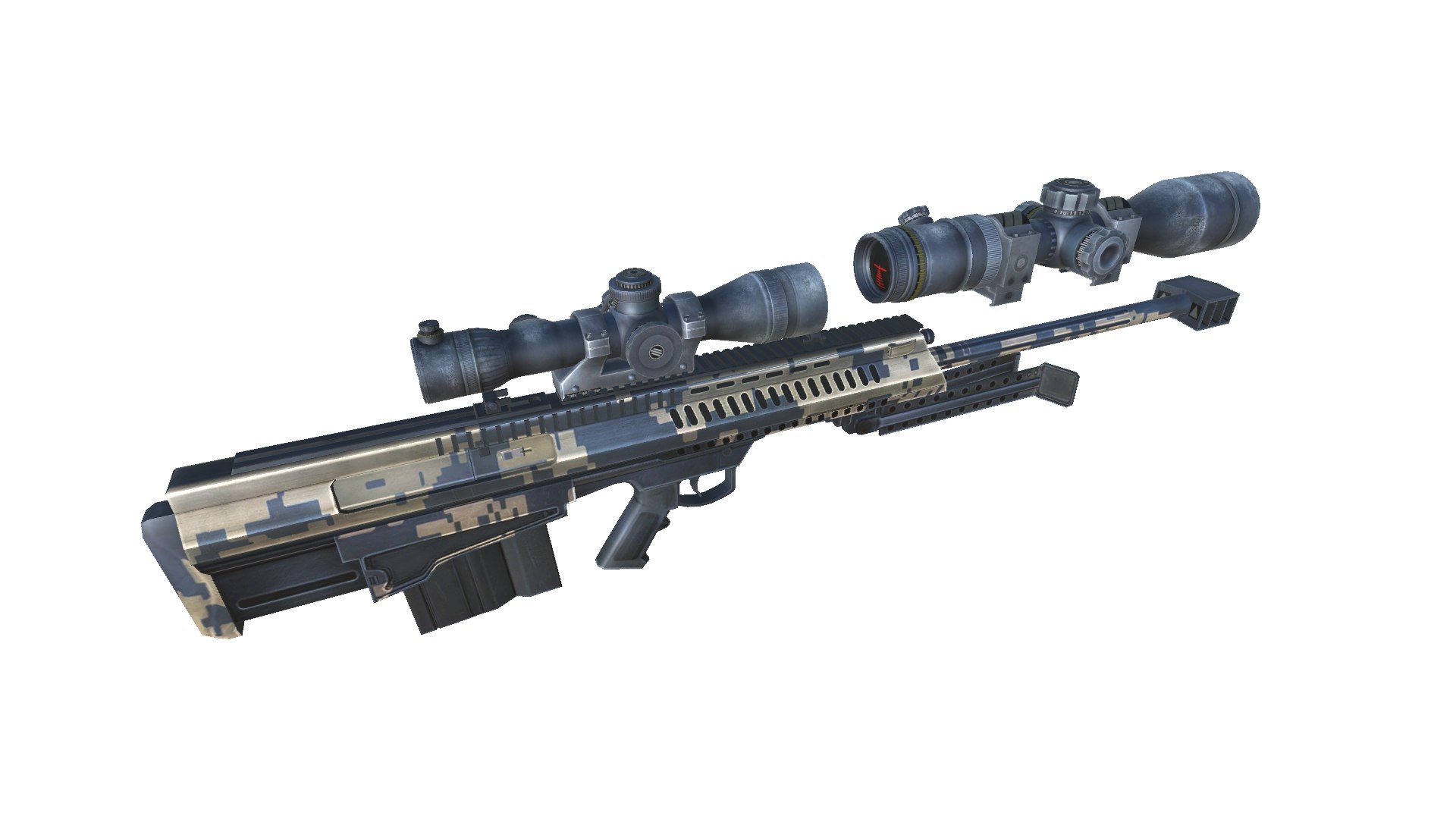 34-barrett-gun Model 3d Game Ready Model Low-poly 3D Model 3D ...