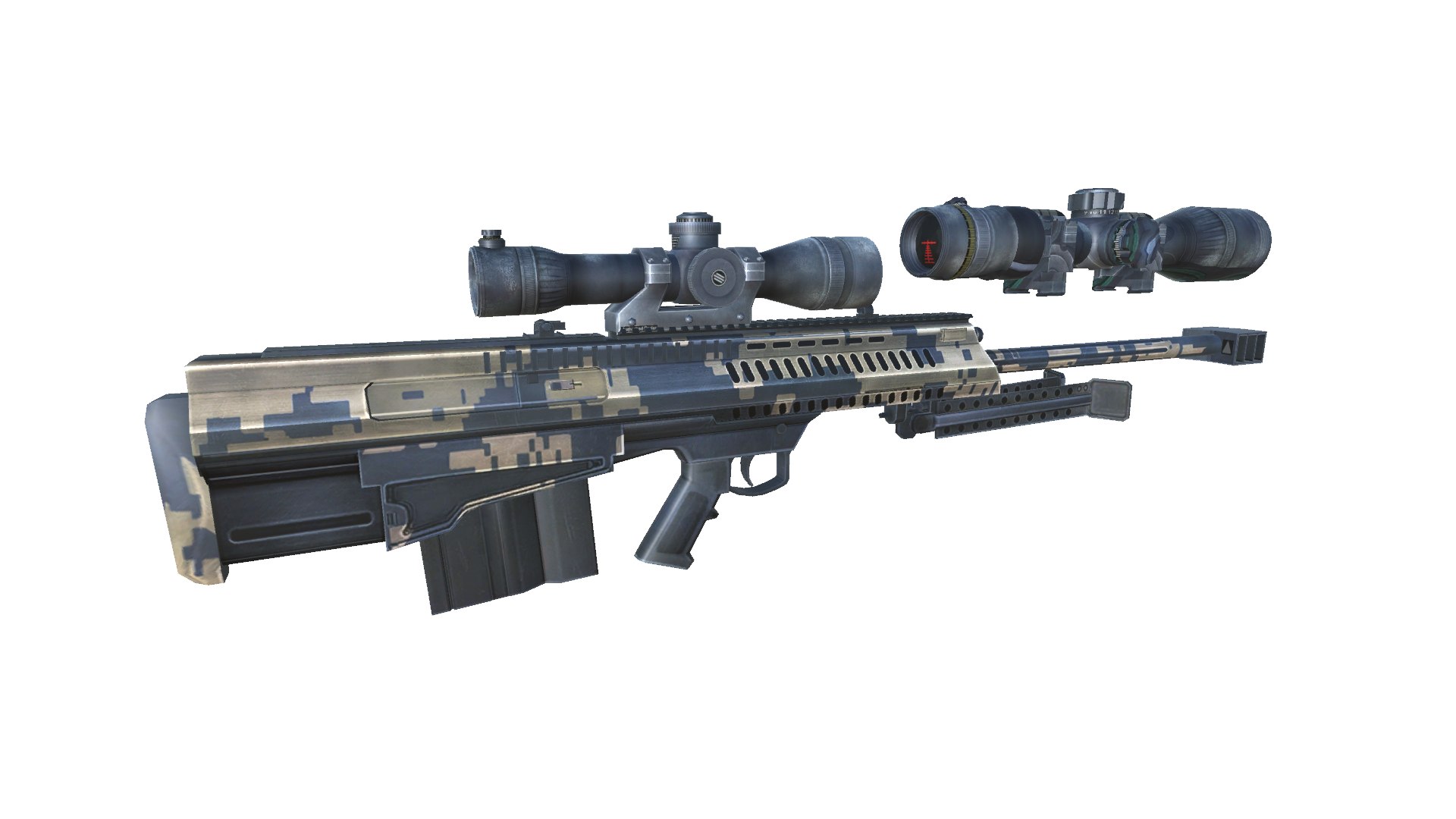 34-barrett-gun Model 3d Game Ready Model Low-poly 3D Model 3D ...