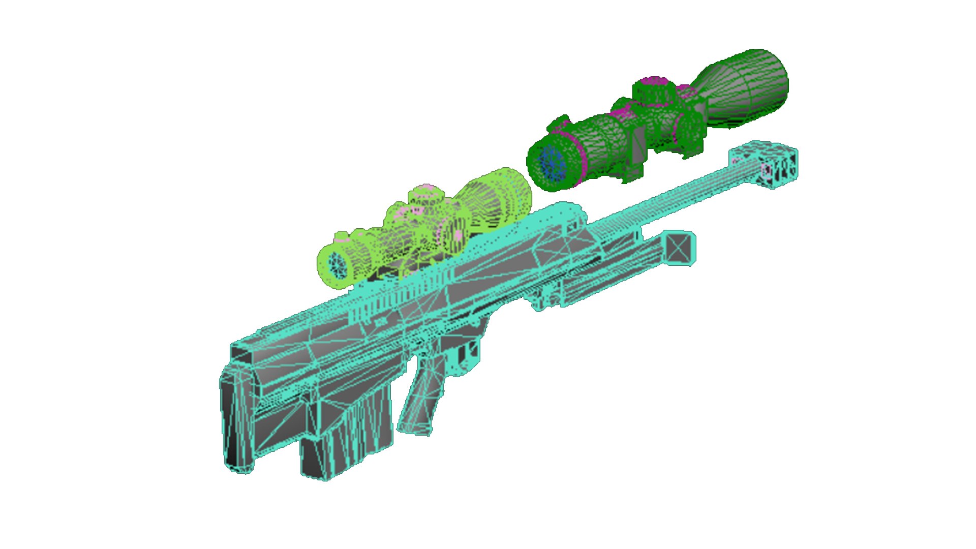 34-barrett-gun Model 3d Game Ready Model Low-poly 3D Model 3D ...