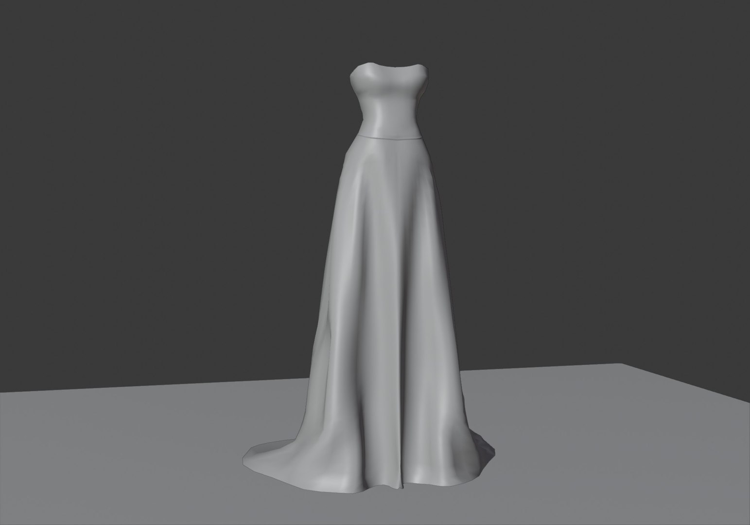 3D Model Blue Long Dress - TurboSquid 1887640