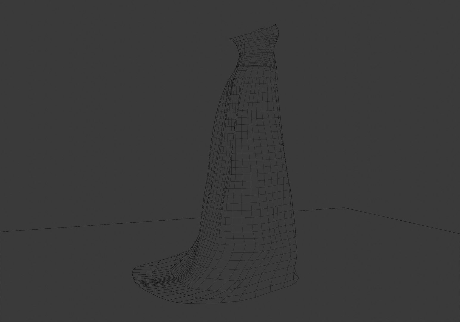 3D Model Blue Long Dress - TurboSquid 1887640