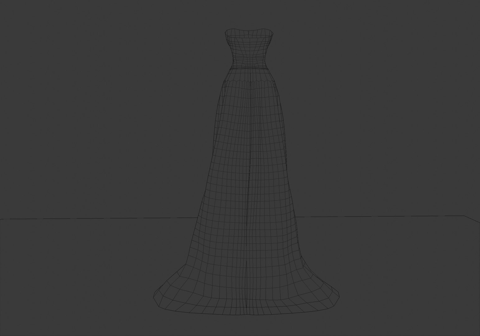 3D Model Blue Long Dress - TurboSquid 1887640