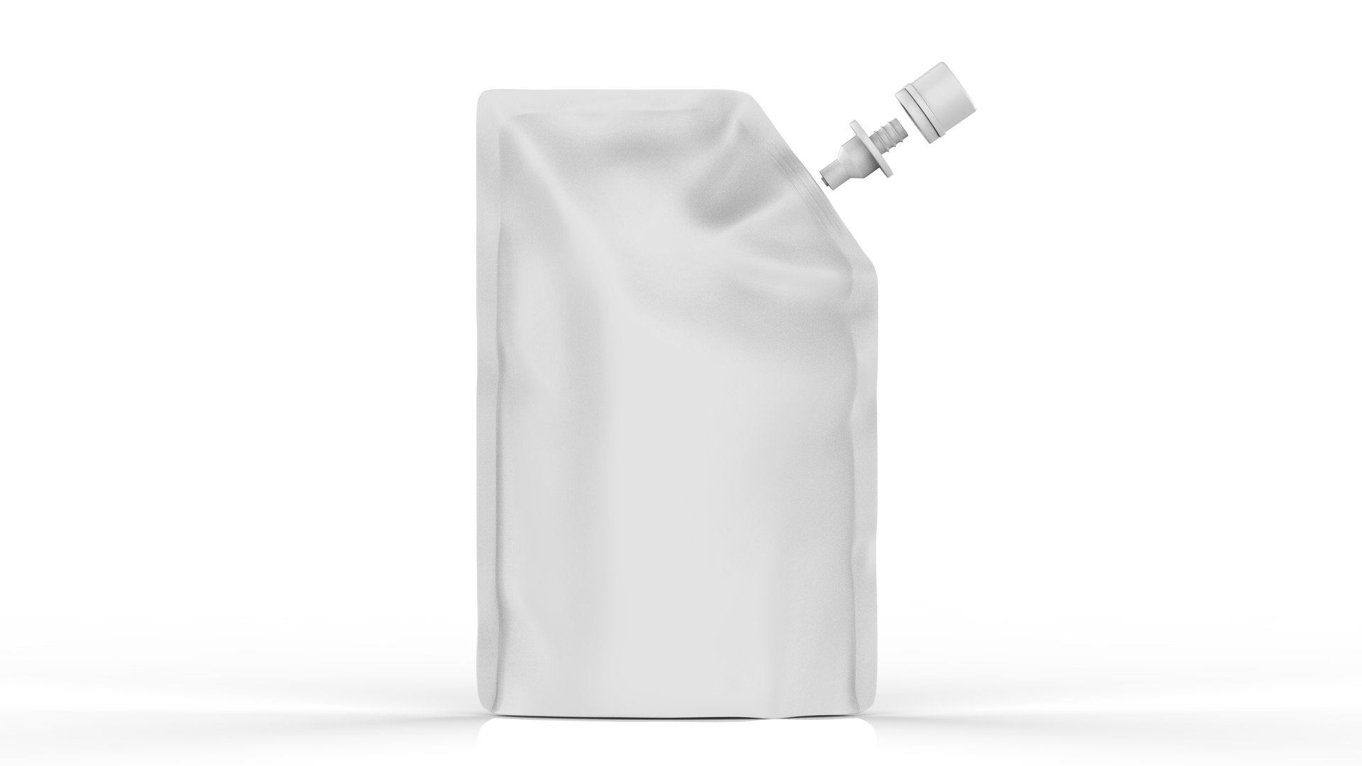 3D model Blank Pouch Bag With Corner and Top Spout Lid Mock Up ...