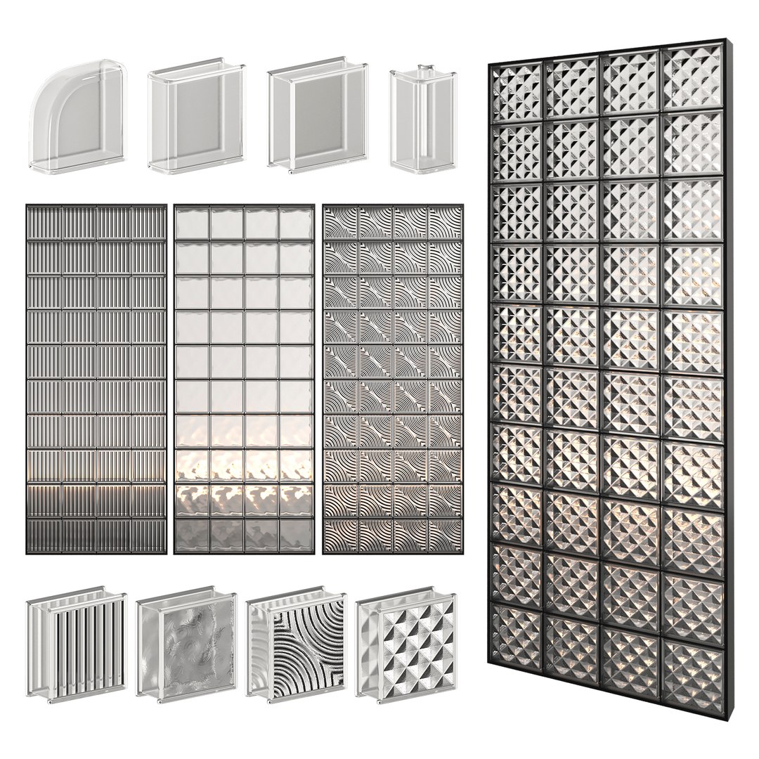 3D Glass Block Wall 01 - TurboSquid 1906986