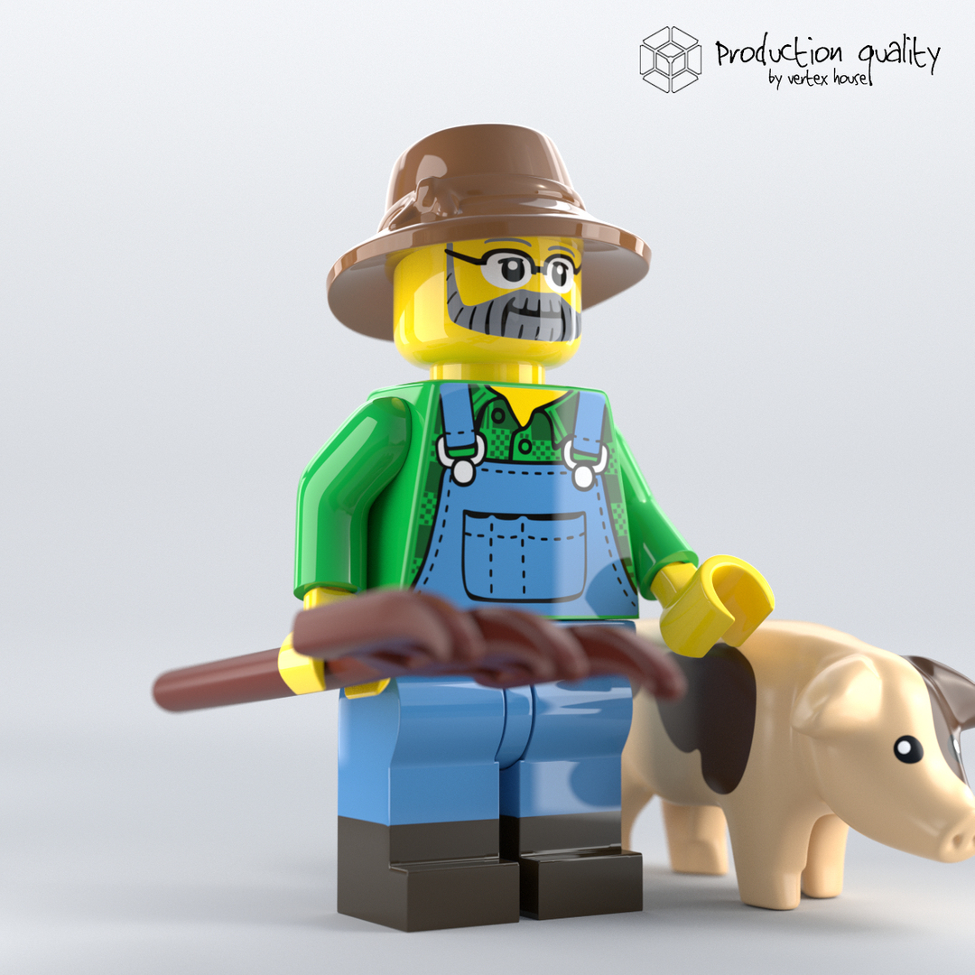 Lego Farmer Figure 3D Model - TurboSquid 1159763