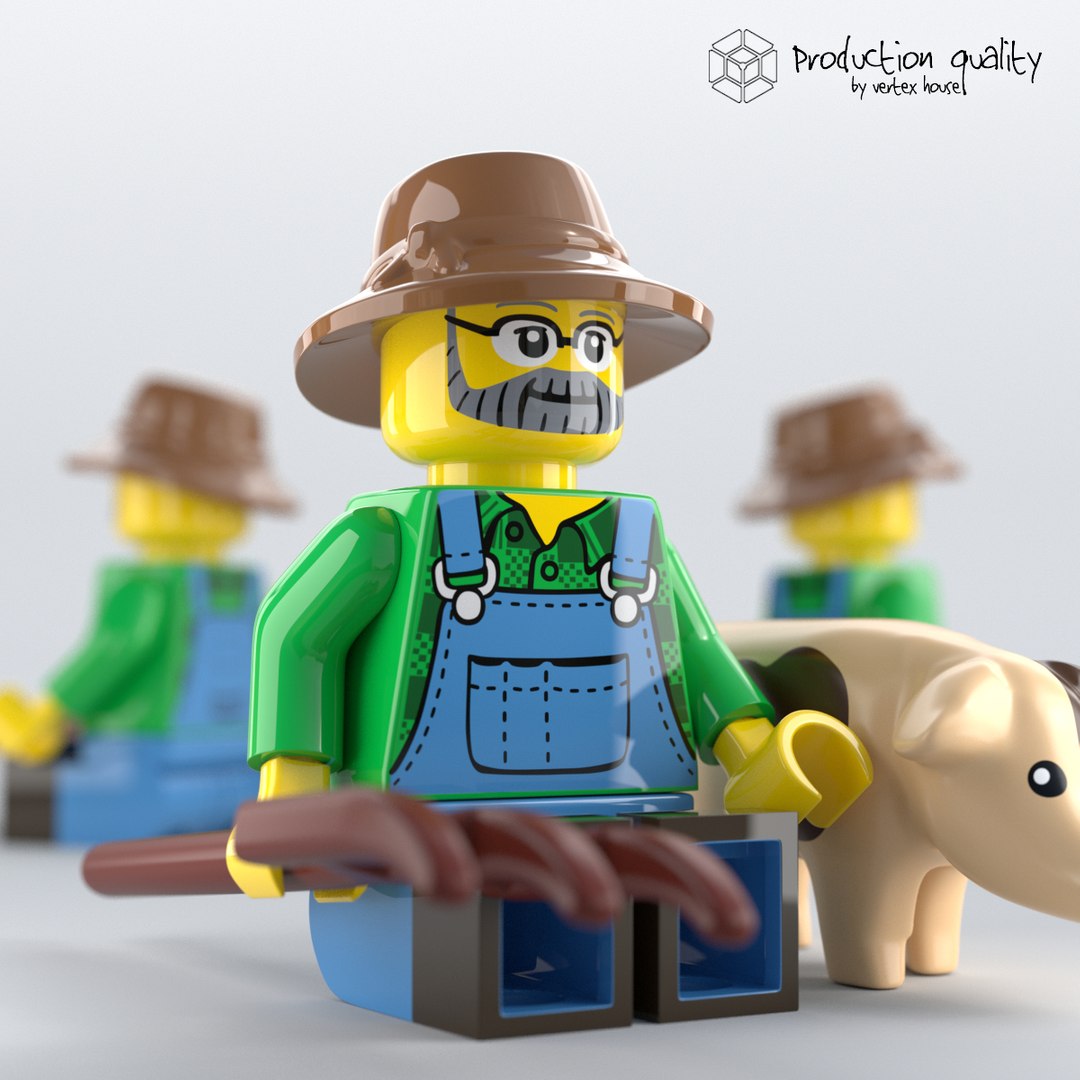 Lego Farmer Figure 3D Model - TurboSquid 1159763