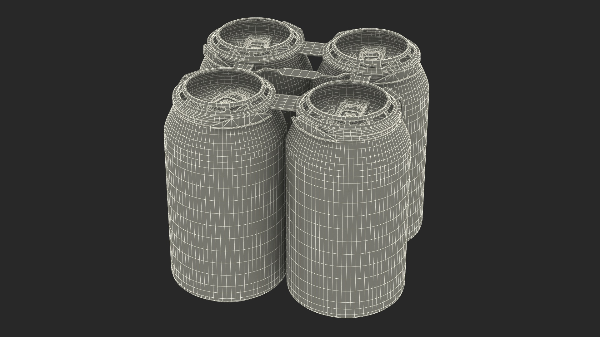 3D Model 4 Soda Cans Plastic Rings Holder - TurboSquid 2139973