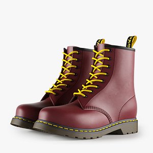 3d leather red shoes model