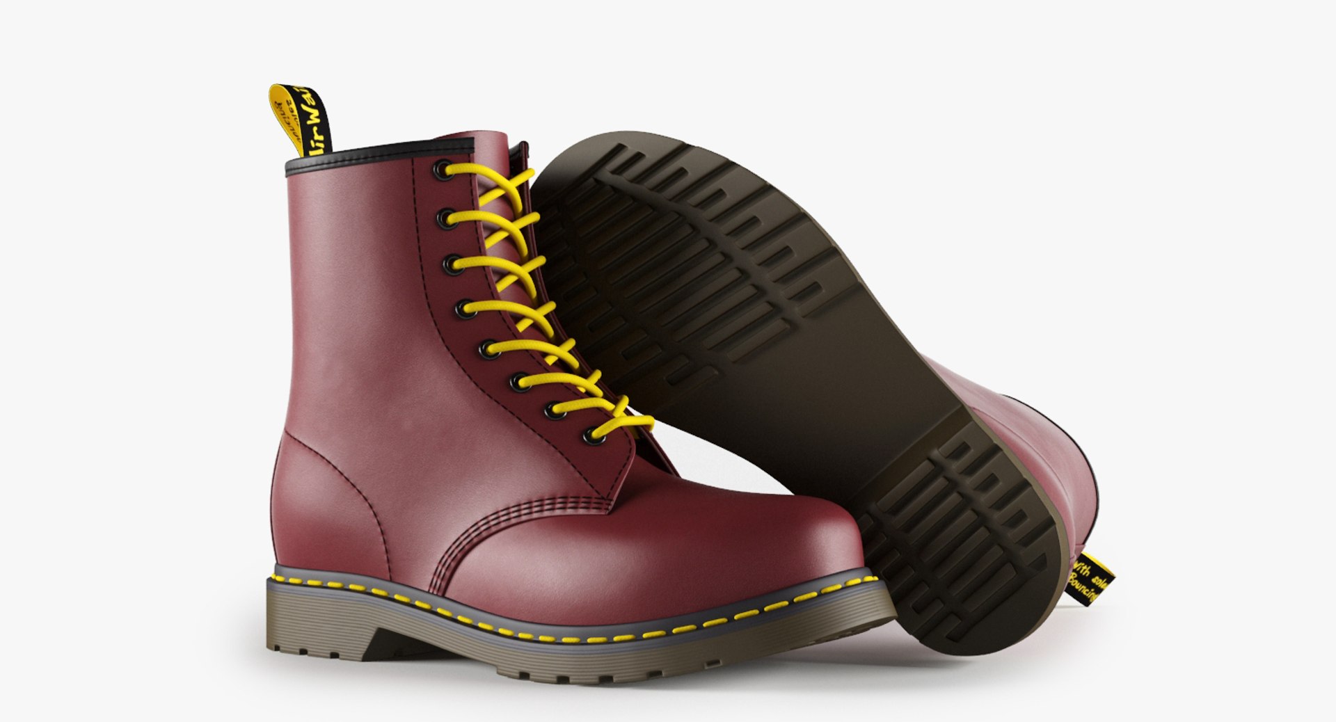 3d Model Leather Red Boots