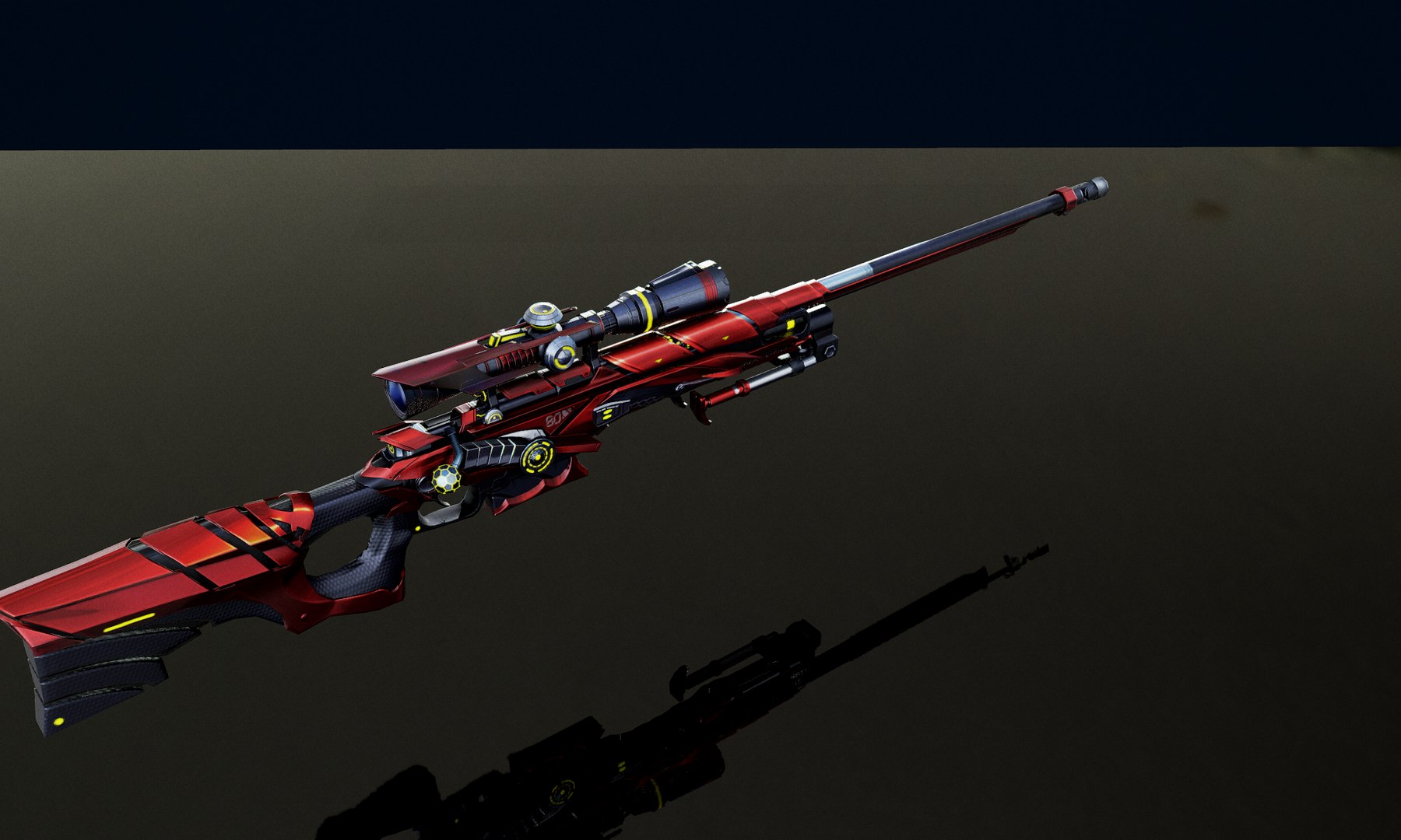 3D Red AWM Low-poly 3D model - TurboSquid 2066403