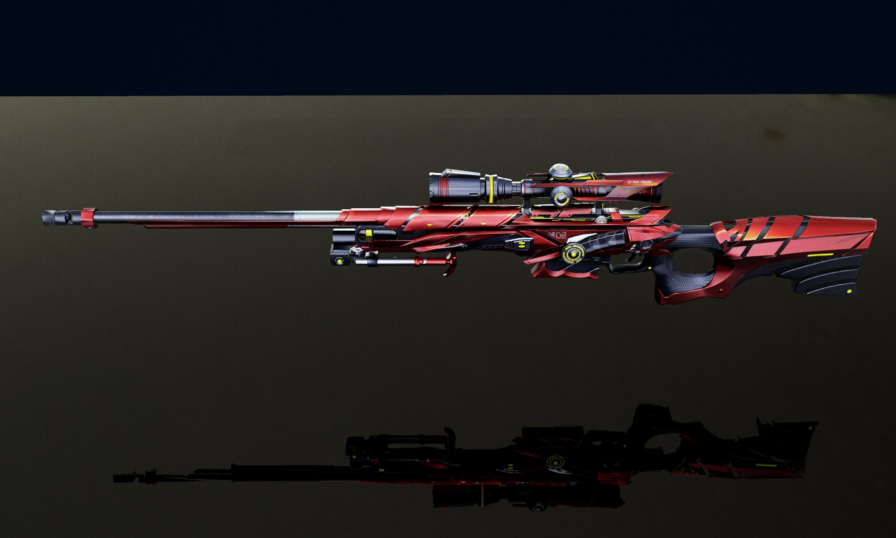 3D Red AWM Low-poly 3D model - TurboSquid 2066403
