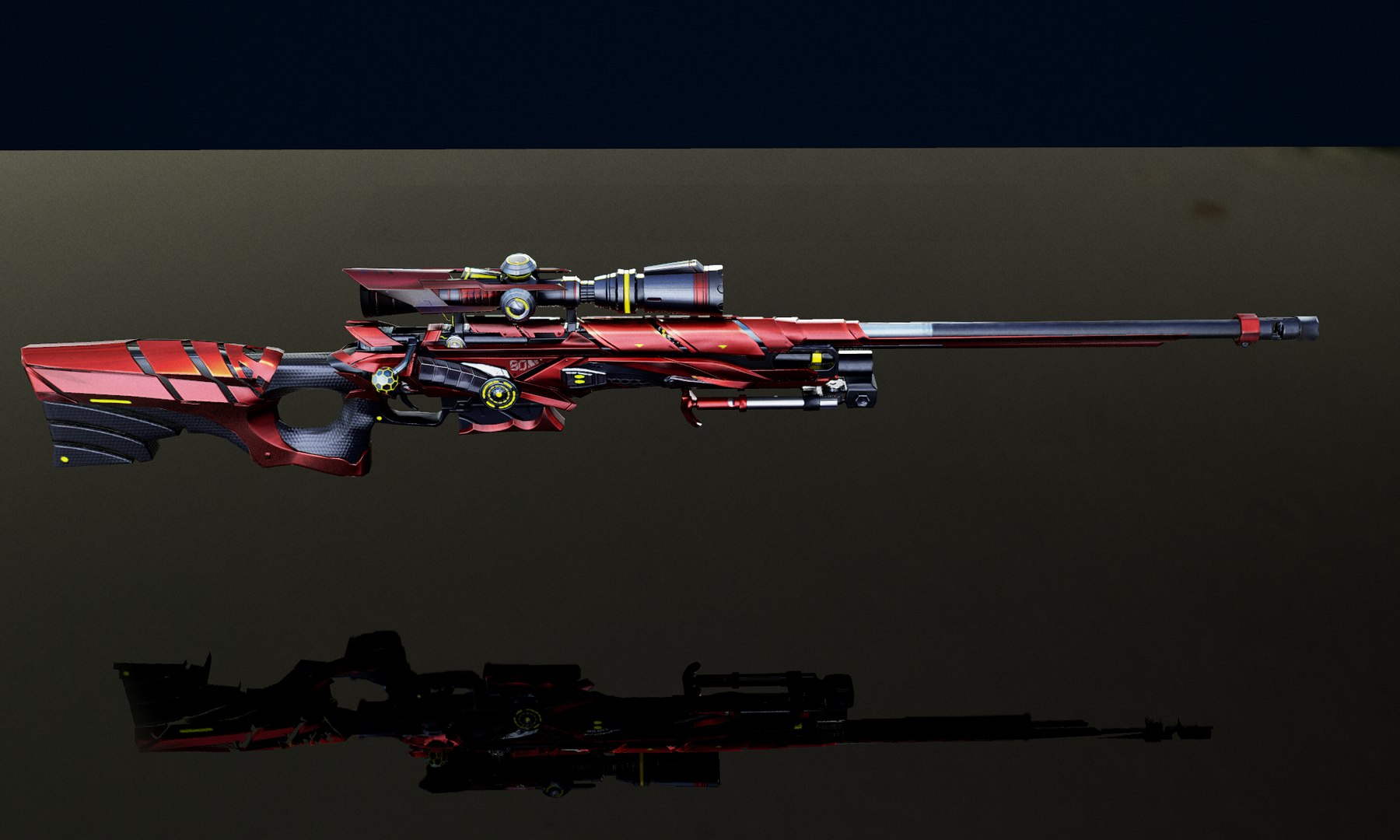3D Red AWM Low-poly 3D model - TurboSquid 2066403