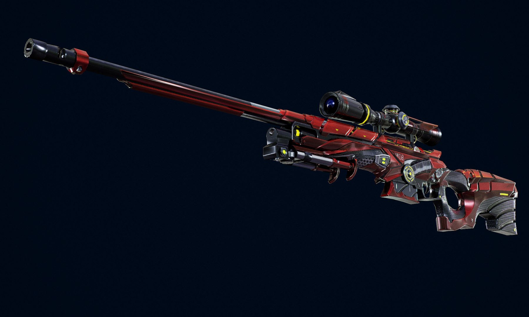 3D Red AWM Low-poly 3D model - TurboSquid 2066403