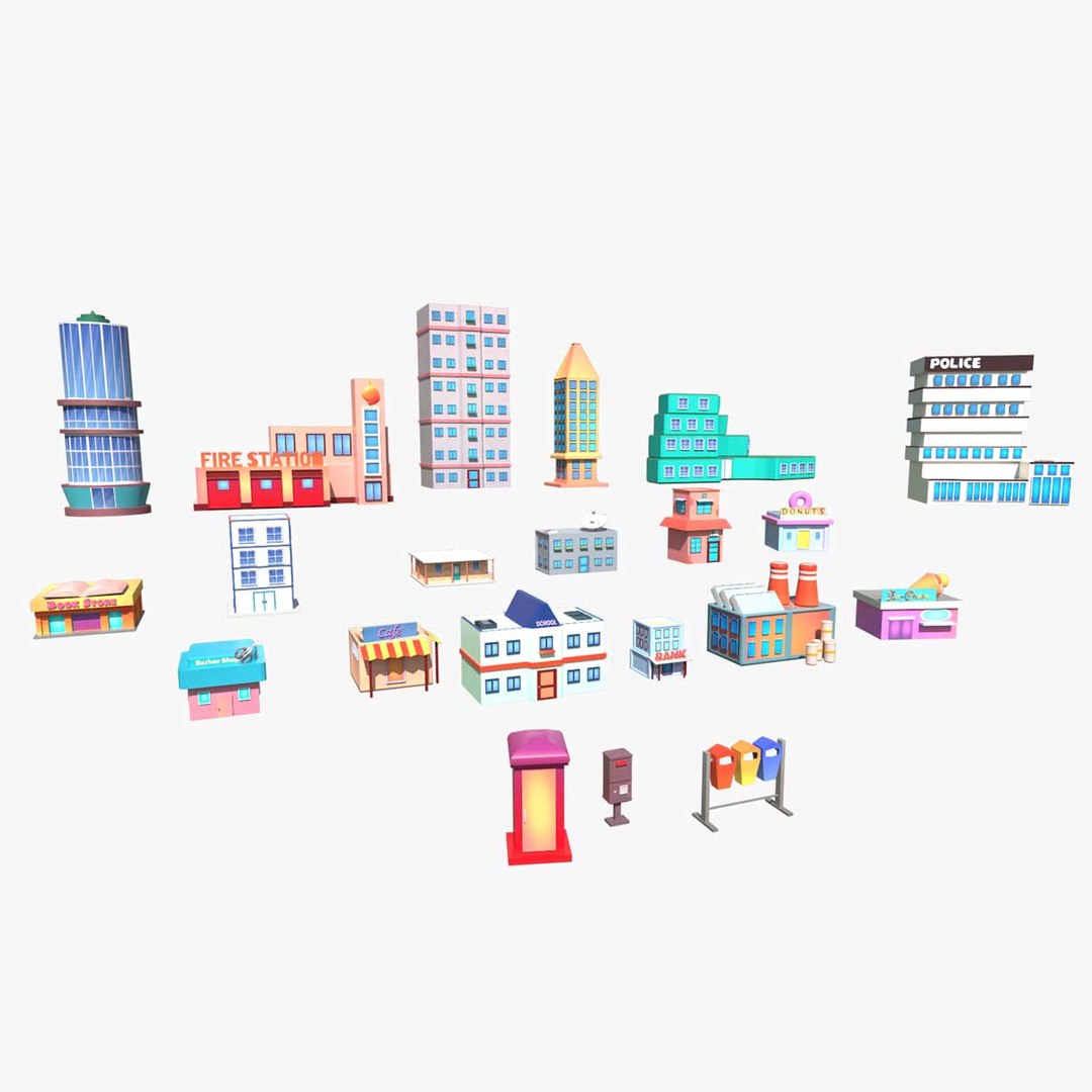 3D City Buildings Models Pack - TurboSquid 2426562