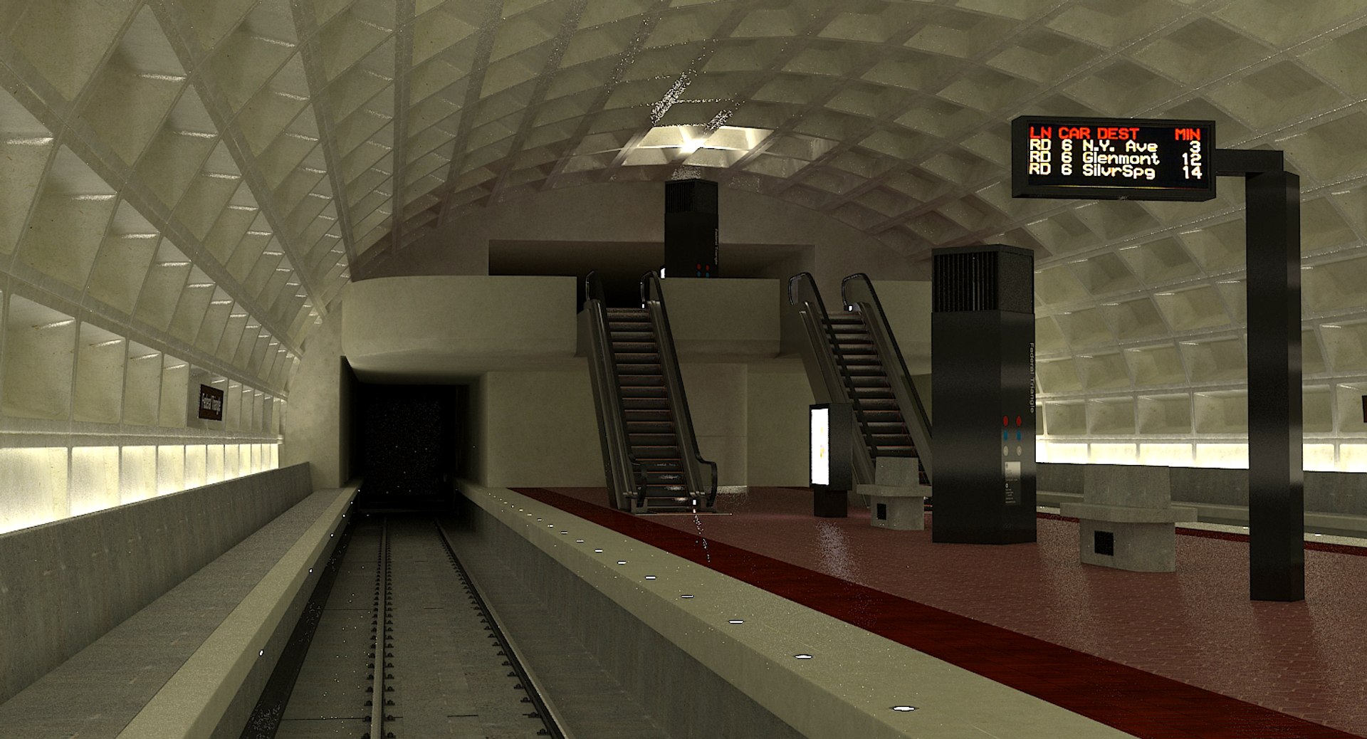 Metro Station 3d Model