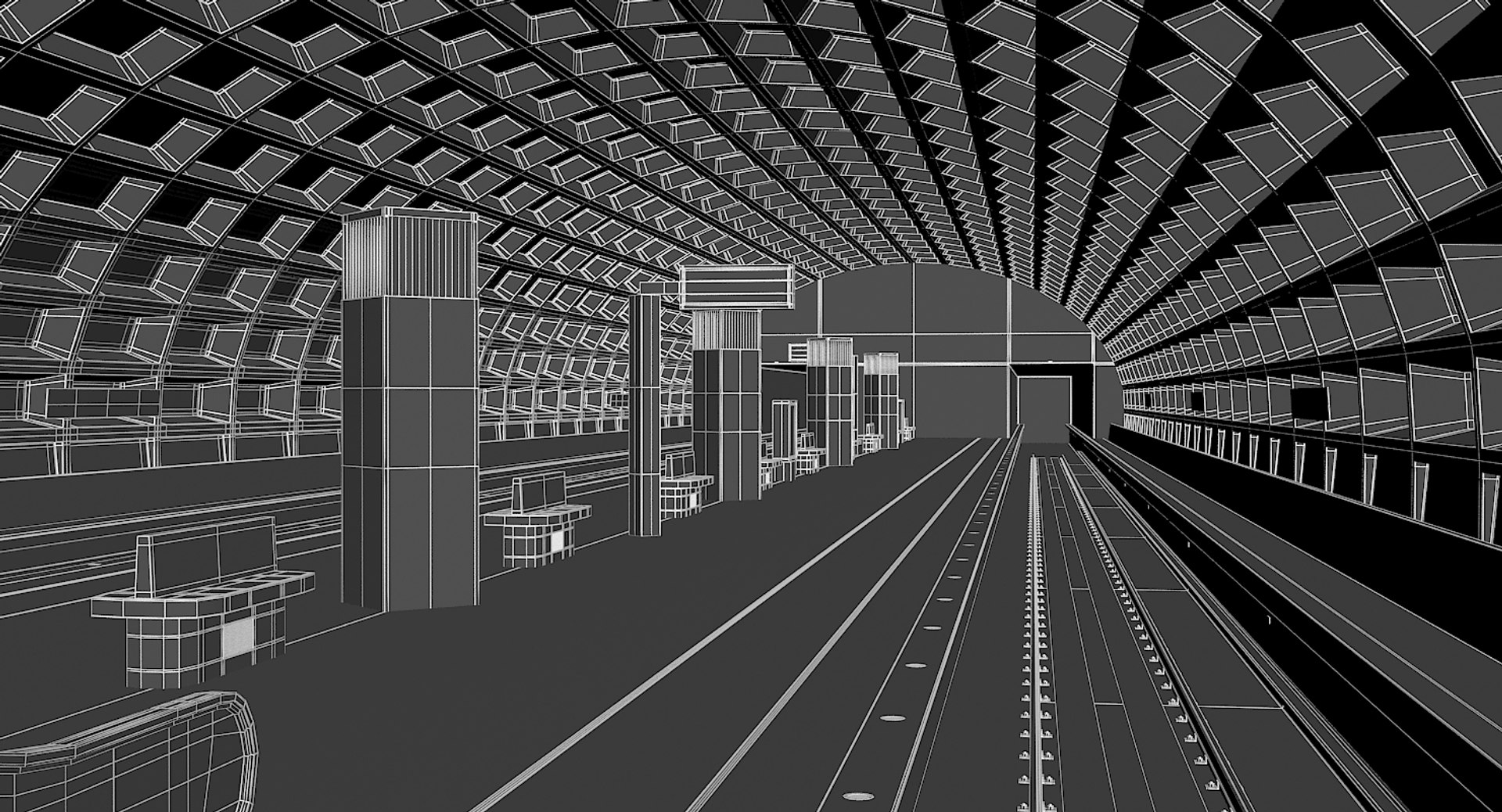 Metro Station 3d Model