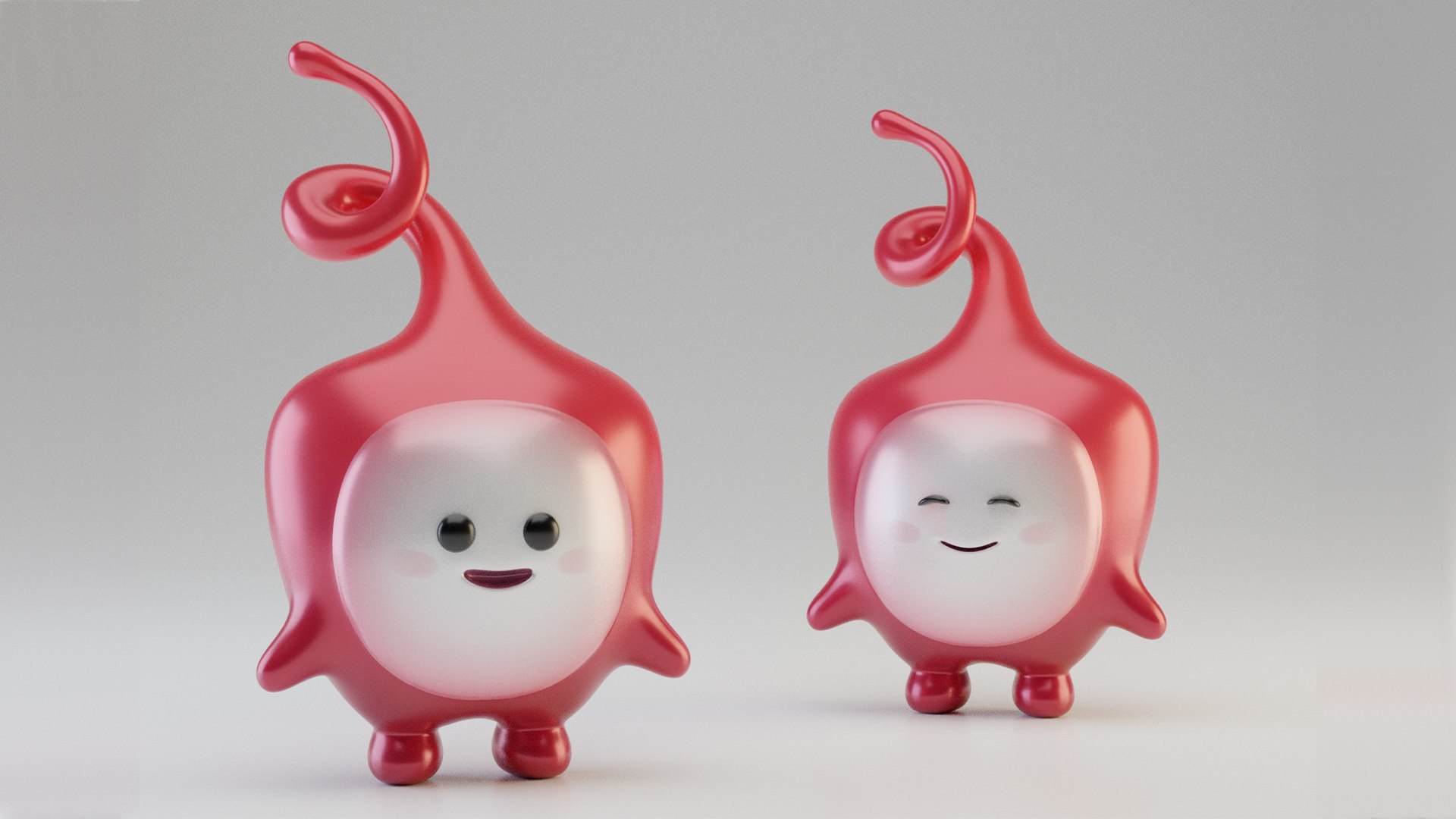 Red Mini Cute Creature 3D Model - TurboSquid 1727155
