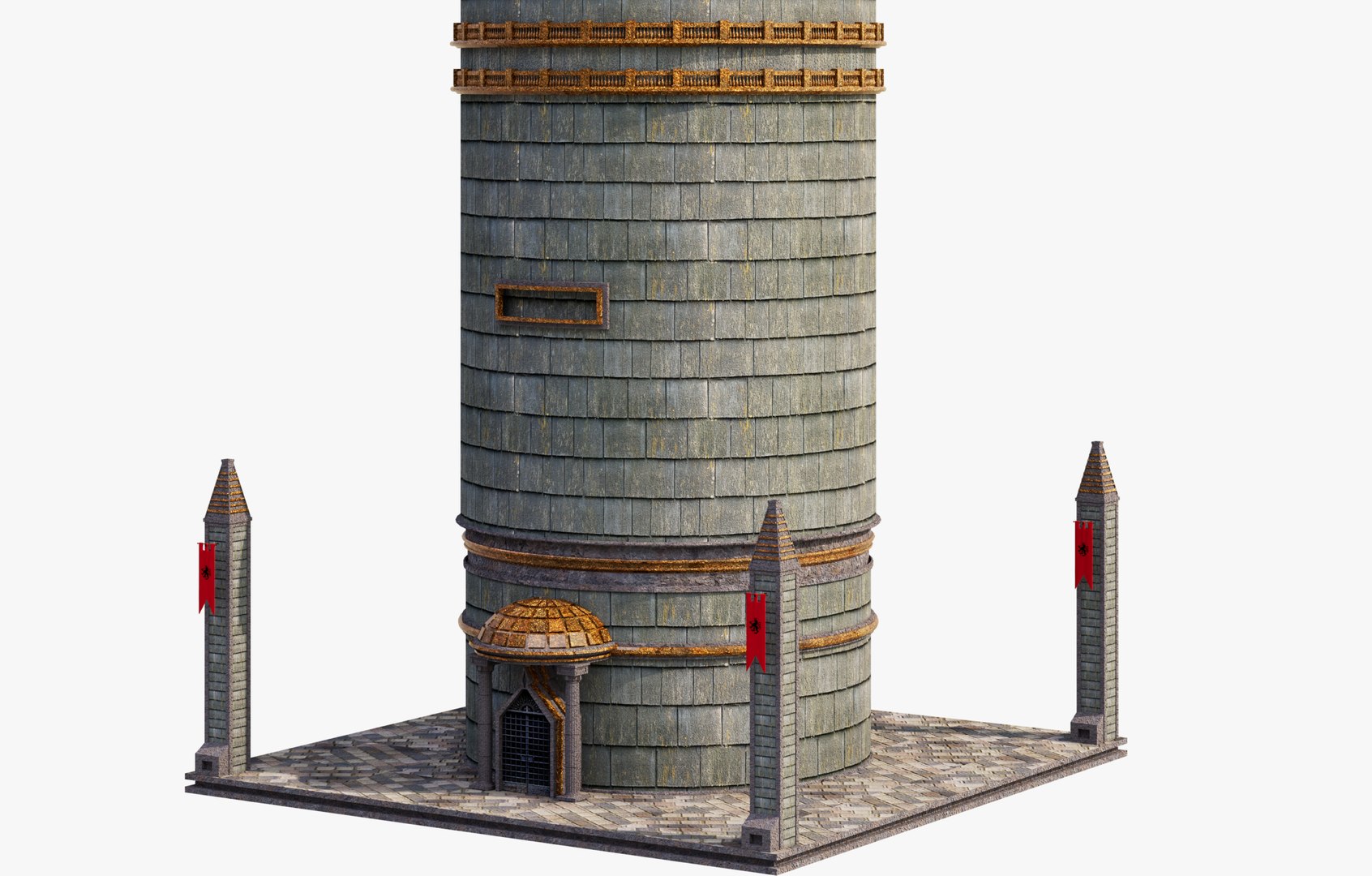 3D Fantasy Ancient Golden Tower - TurboSquid 2034953
