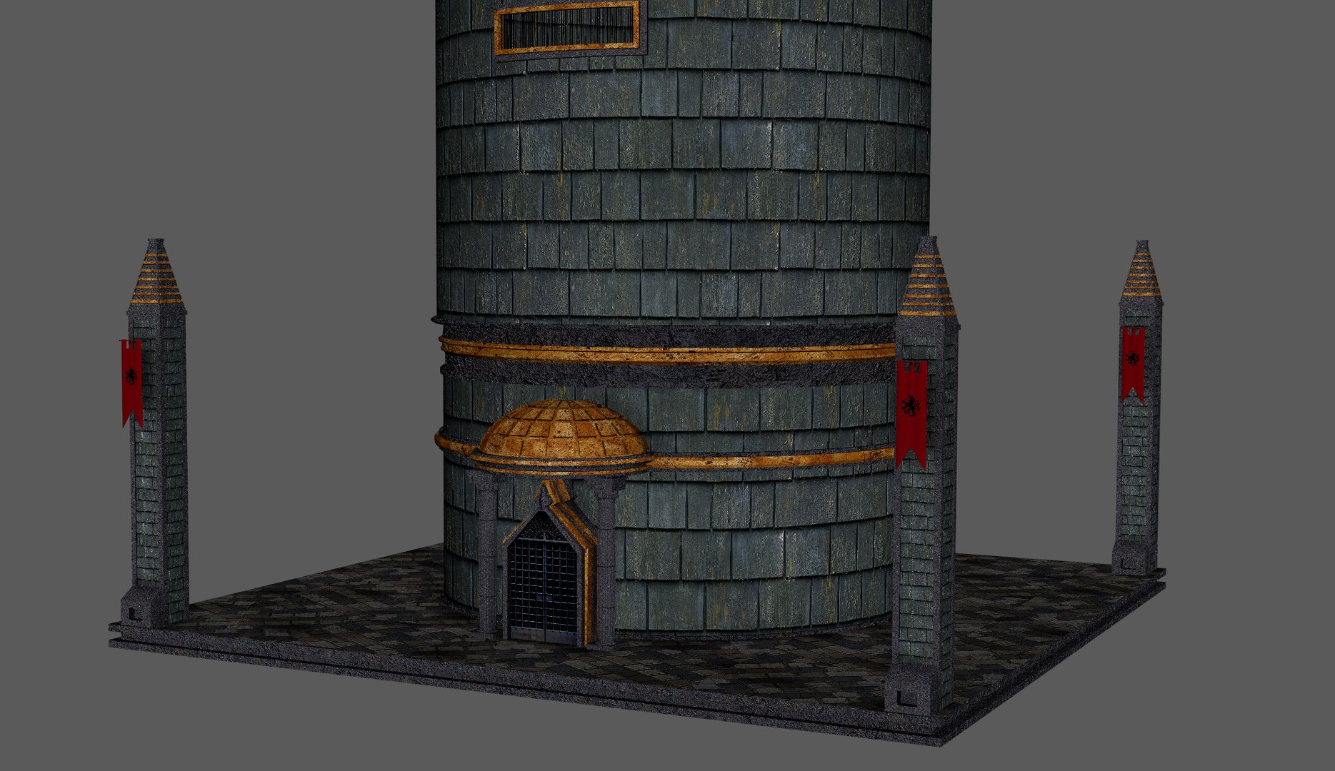 3D Fantasy Ancient Golden Tower - TurboSquid 2034953