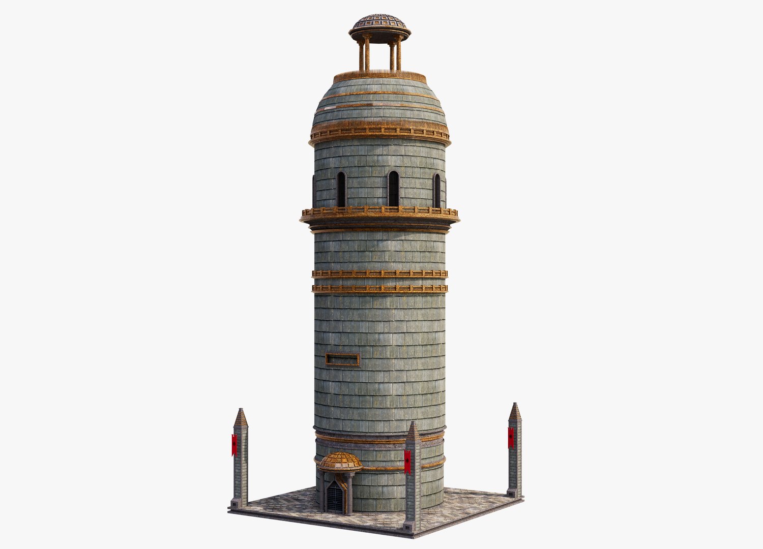 3D Fantasy Ancient Golden Tower - TurboSquid 2034953