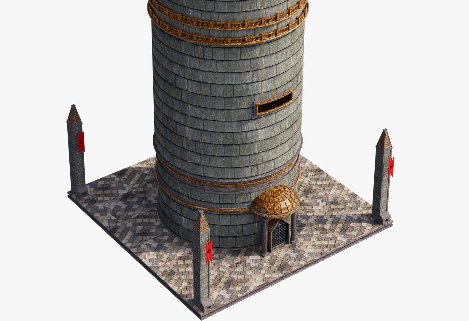 3D Fantasy Ancient Golden Tower - TurboSquid 2034953