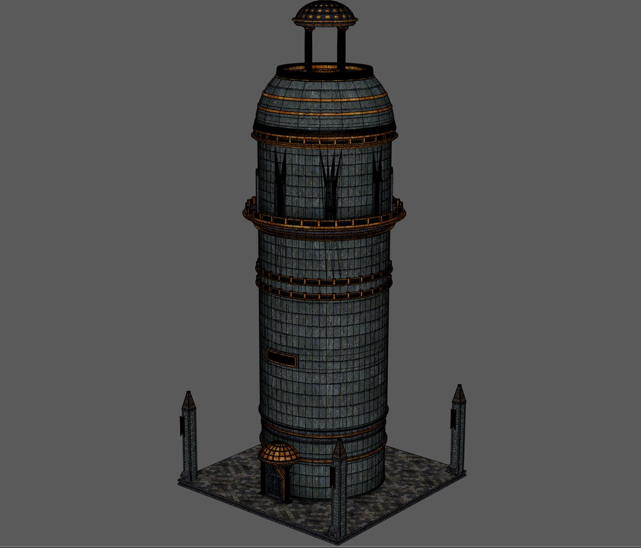 3D Fantasy Ancient Golden Tower - TurboSquid 2034953