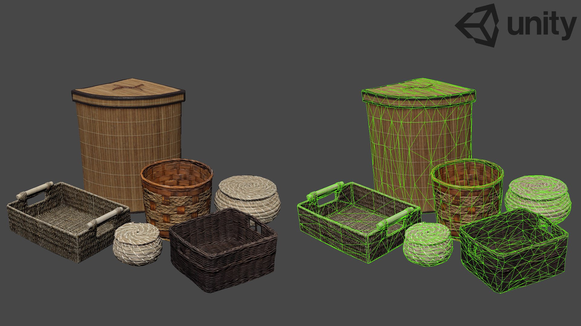 Home Baskets Set 3D Model - TurboSquid 1868472