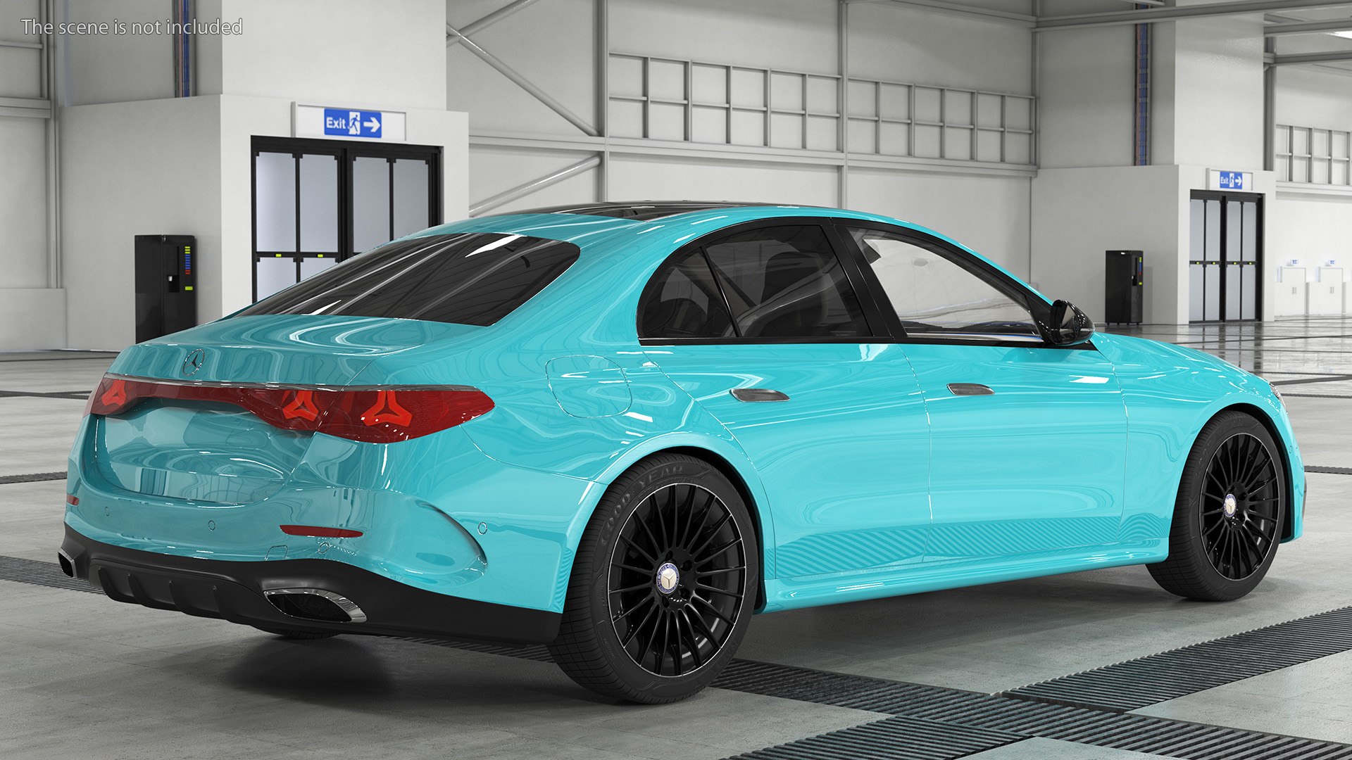 Mercedes E-class Turquoise Color Rigged for Maya 3D model - TurboSquid ...