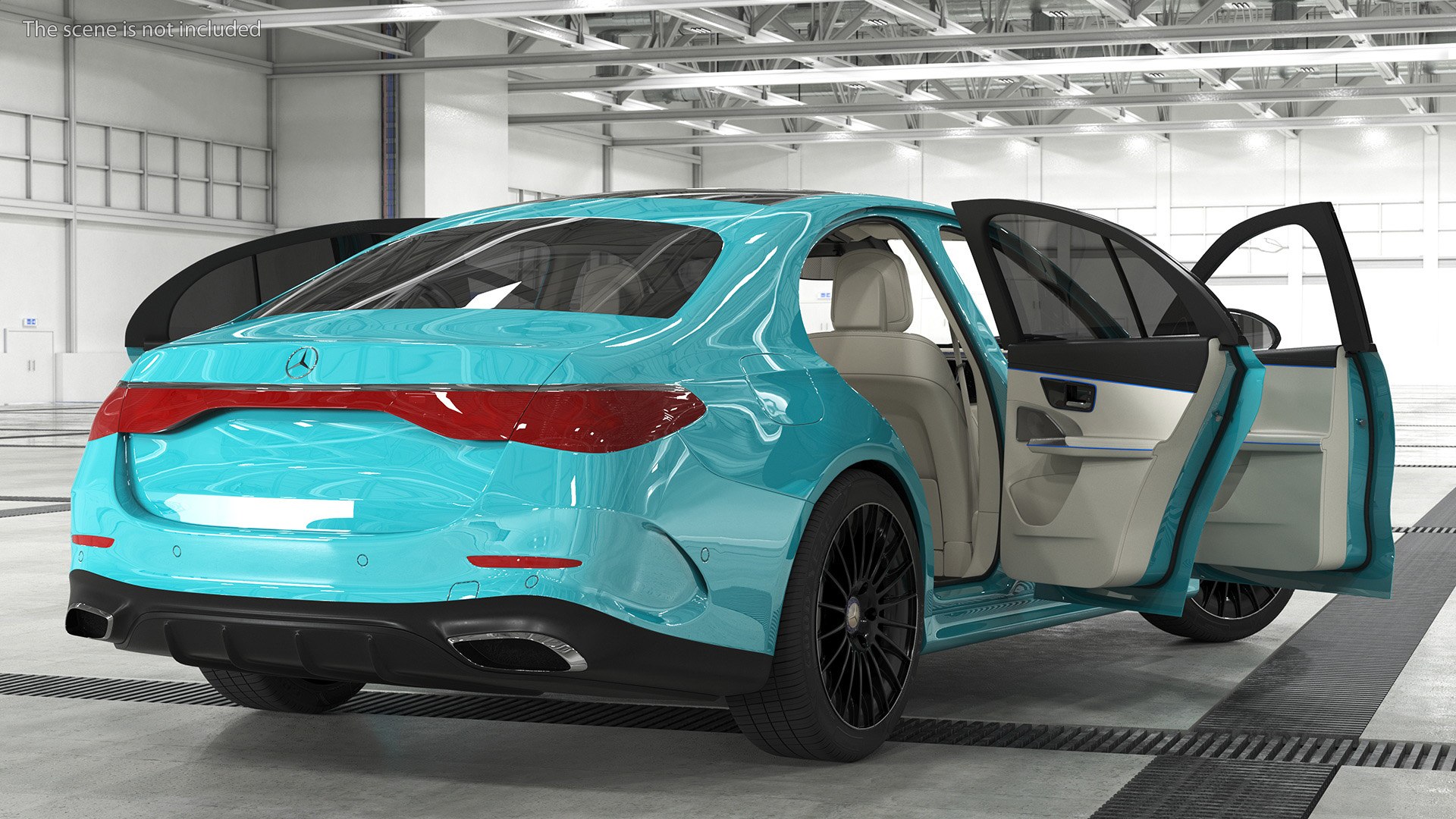 Mercedes E-class Turquoise Color Rigged for Maya 3D model - TurboSquid ...