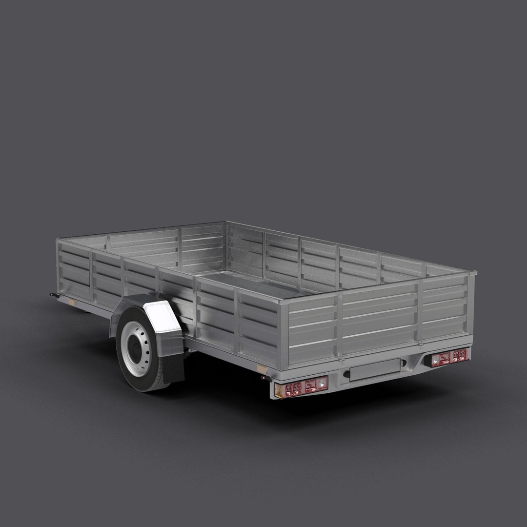 3d model utility trailer