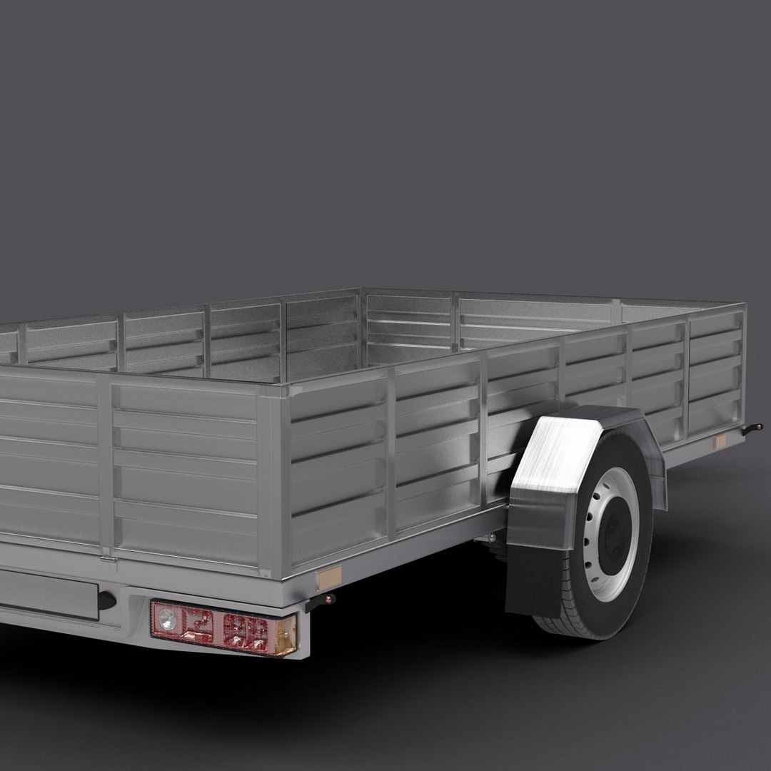 3d model utility trailer