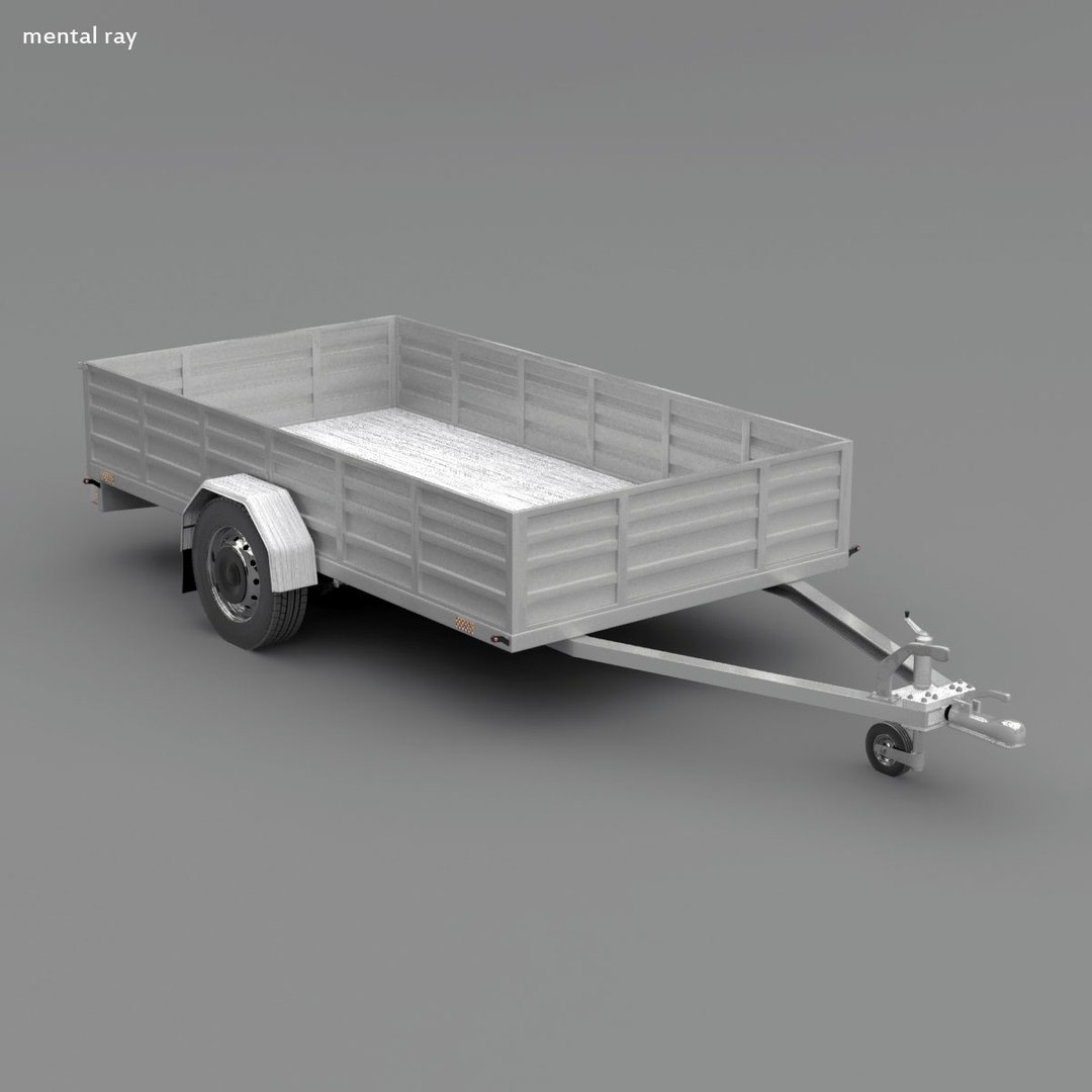 3d model utility trailer