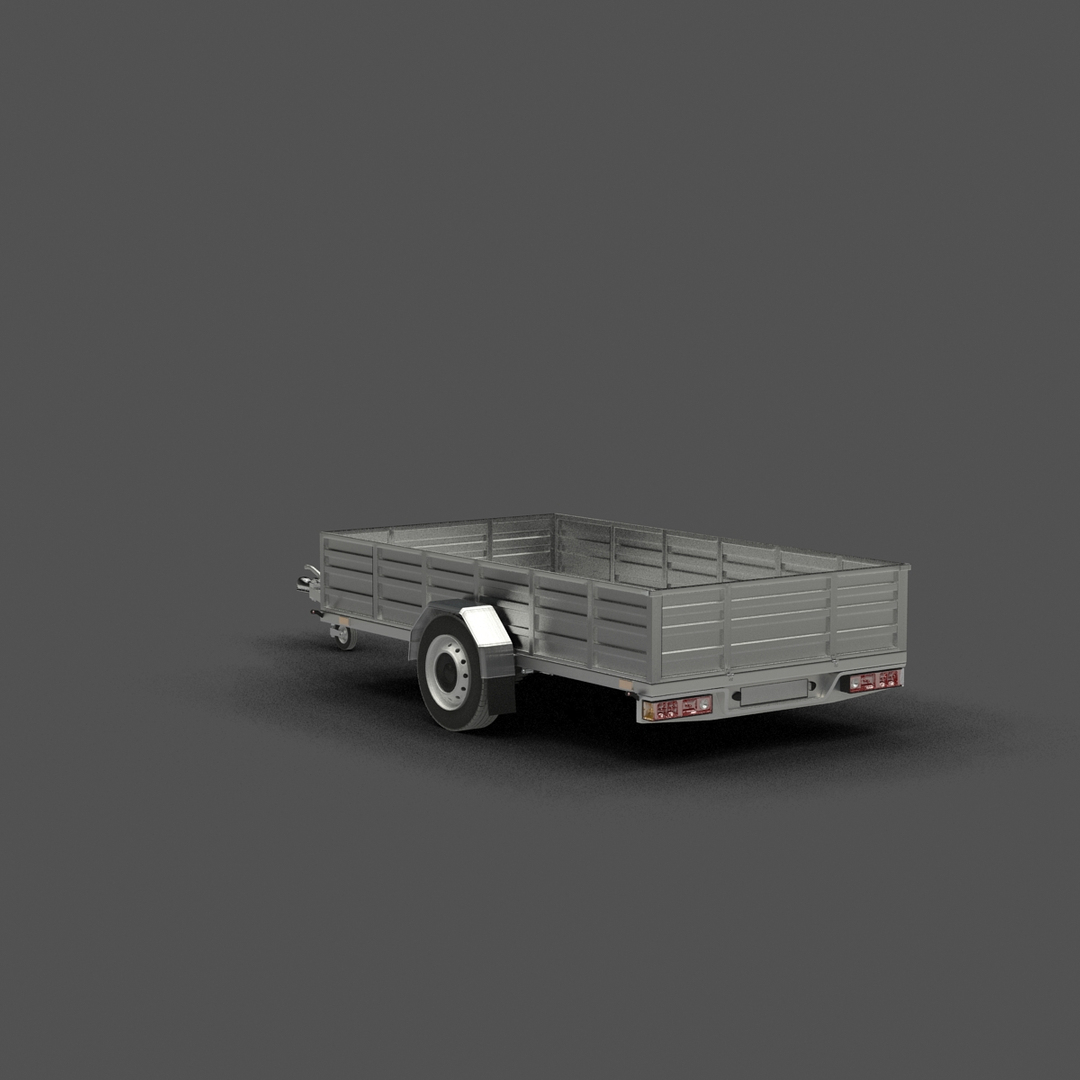 3d model utility trailer