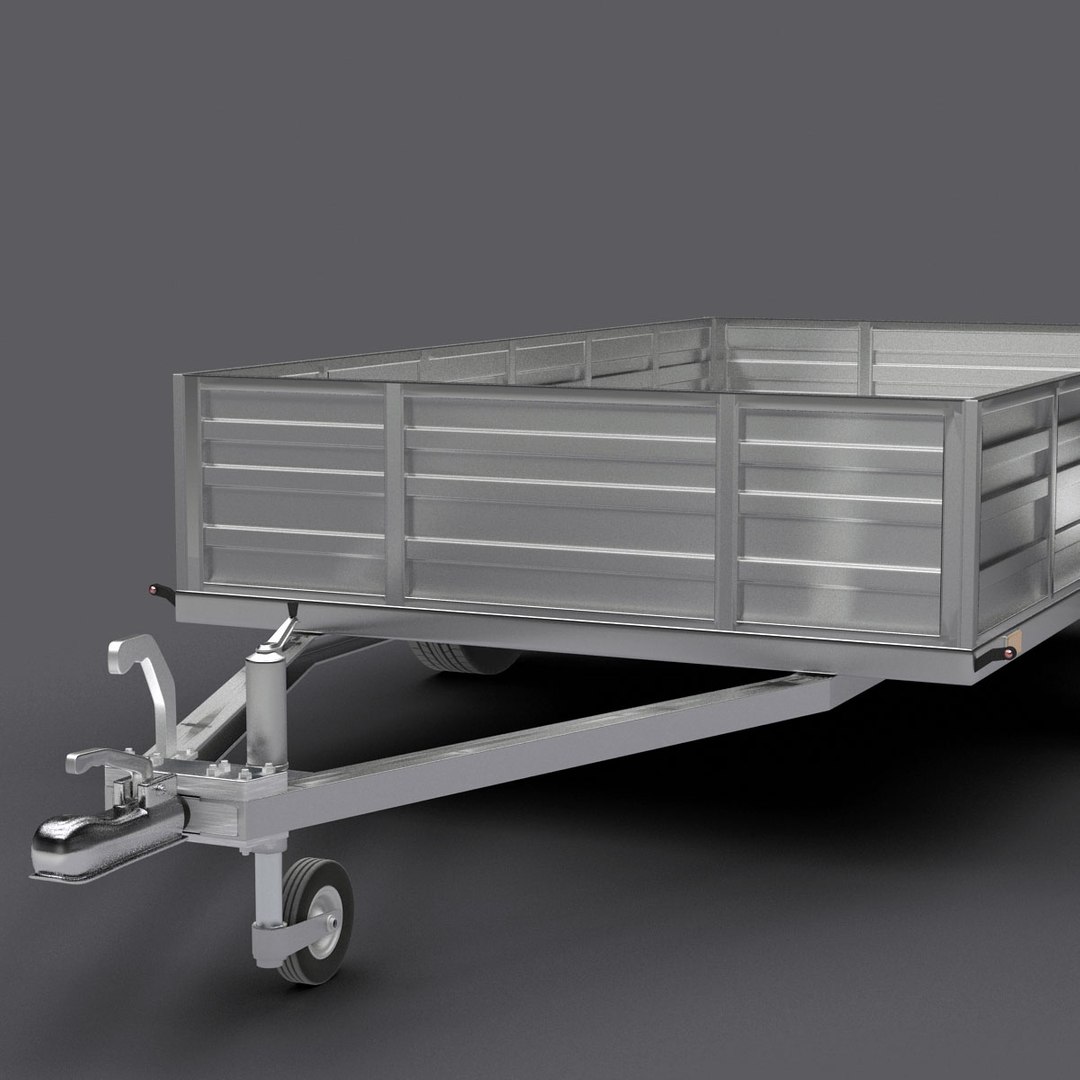 3d model utility trailer