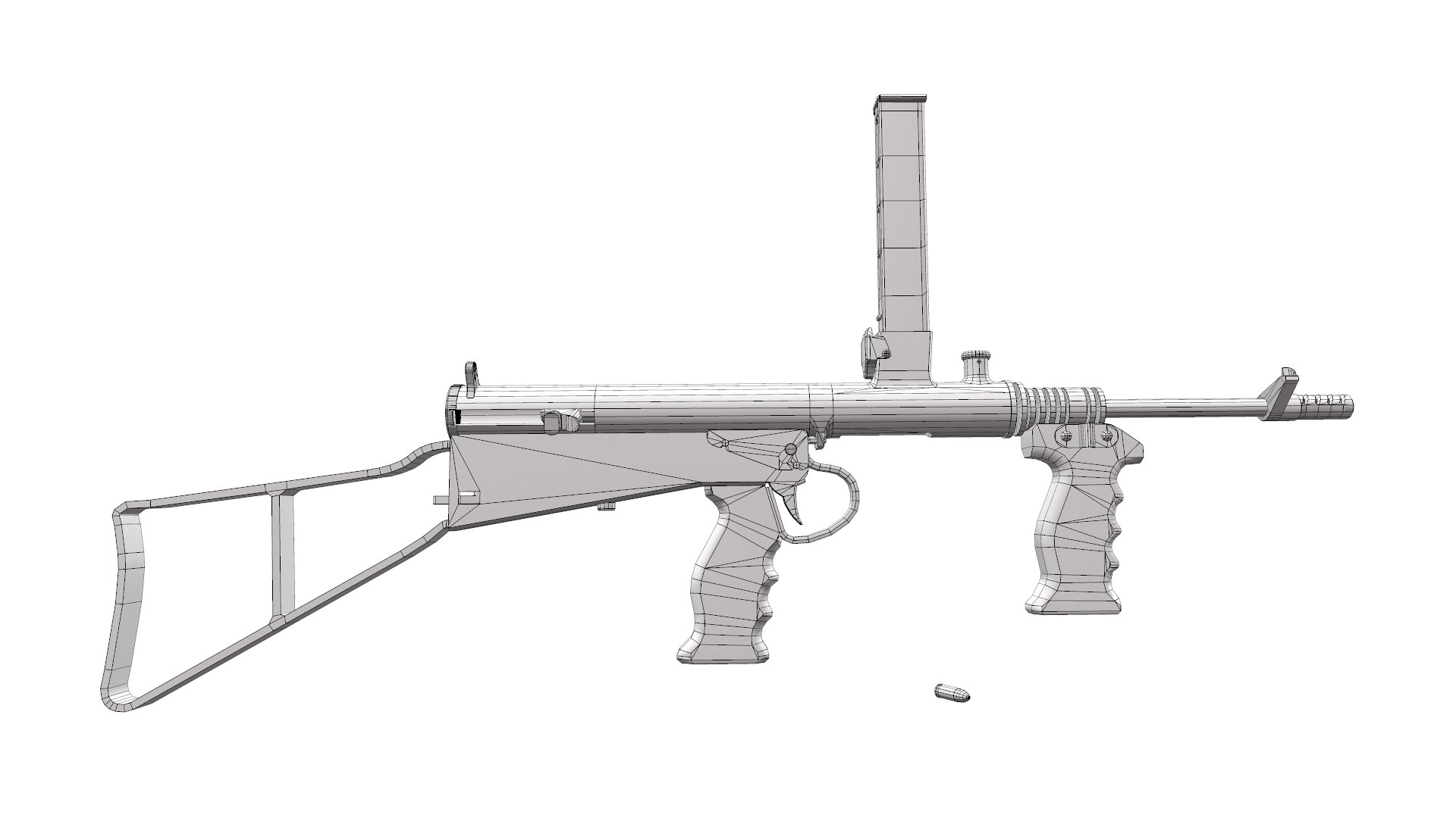 3D model Owen Gun Low-poly PBR - TurboSquid 2026738