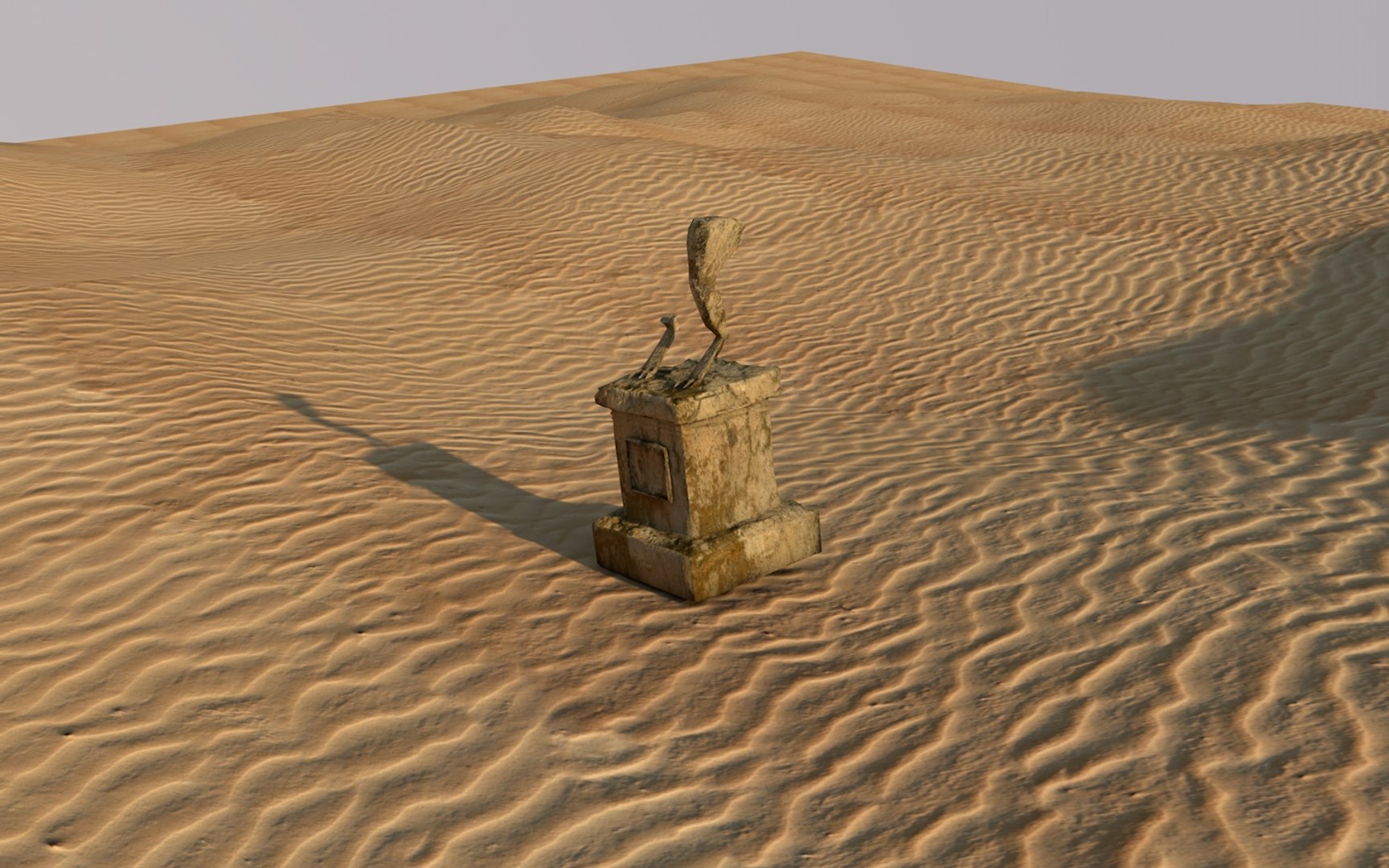 Broken Acient Statue 3d 3ds