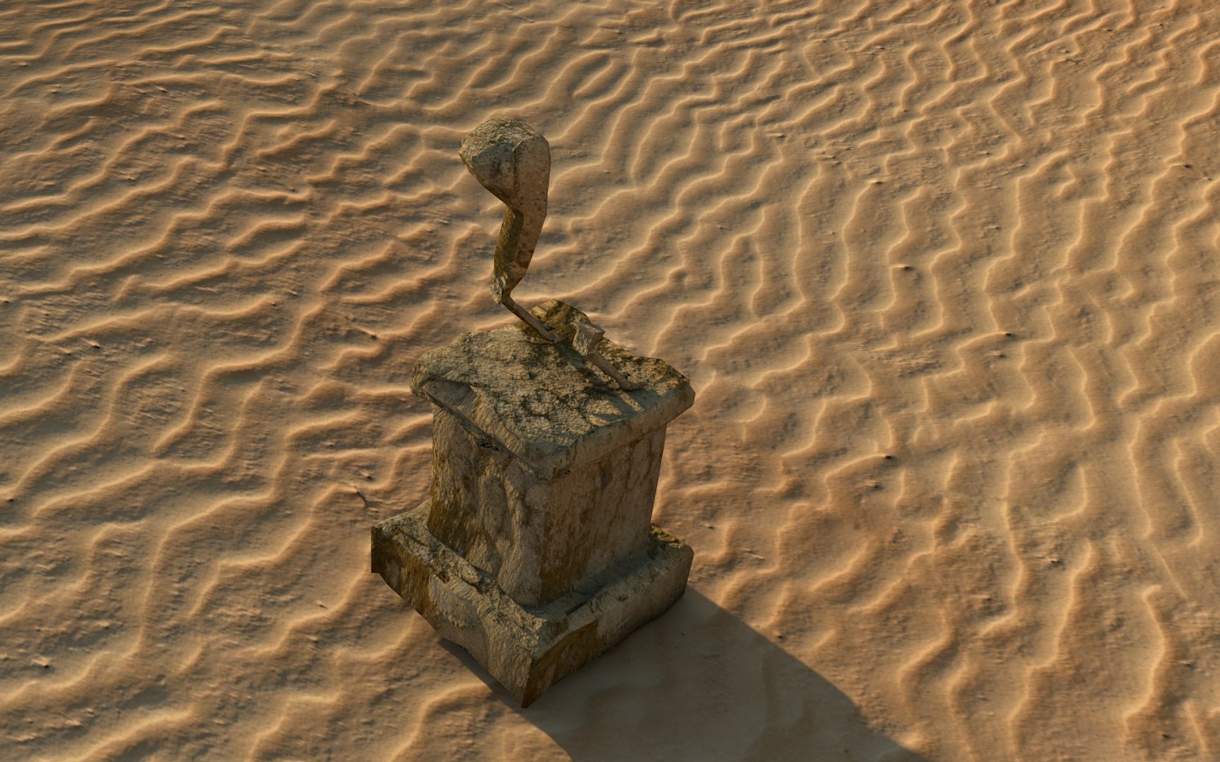 Broken Acient Statue 3d 3ds