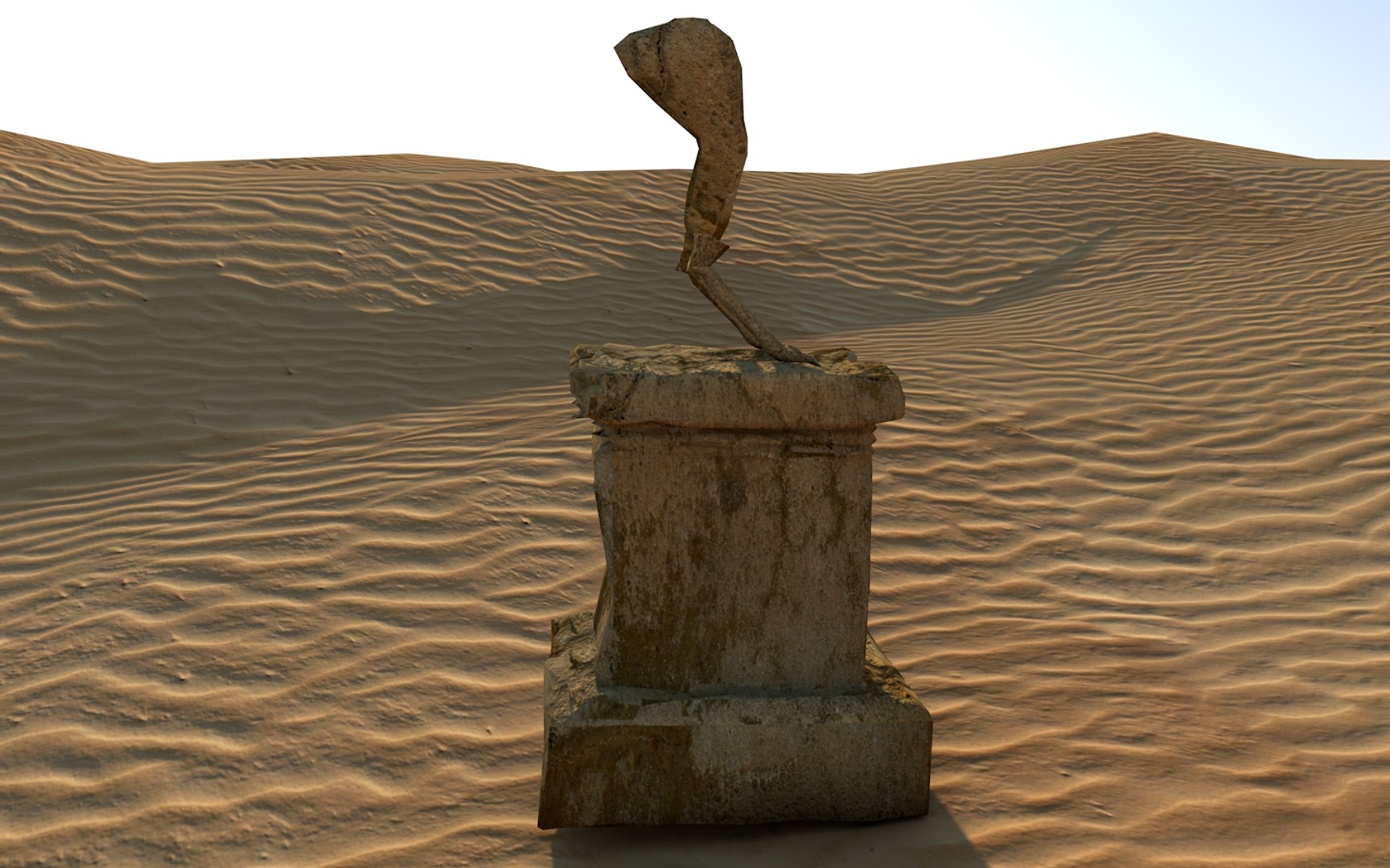 Broken Acient Statue 3d 3ds