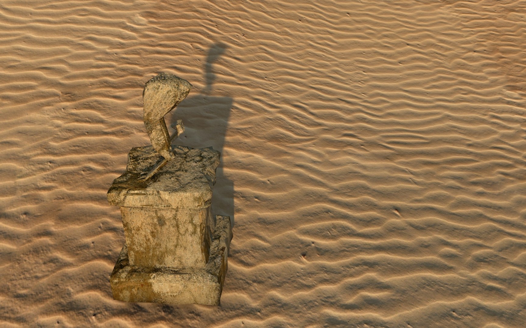 Broken Acient Statue 3d 3ds