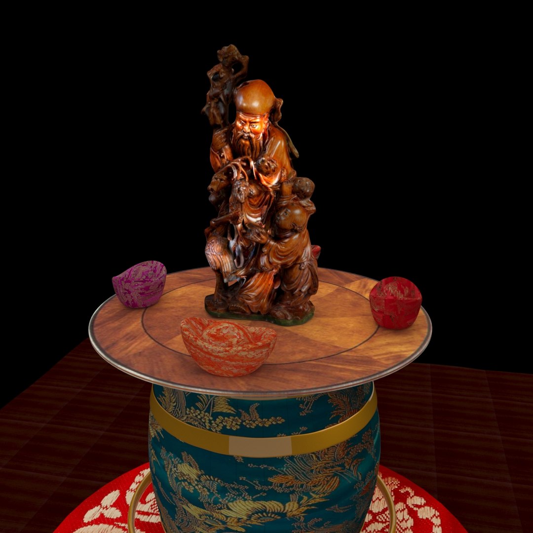 3D Chinese Wood Carved Sculpture Model - TurboSquid 2262009